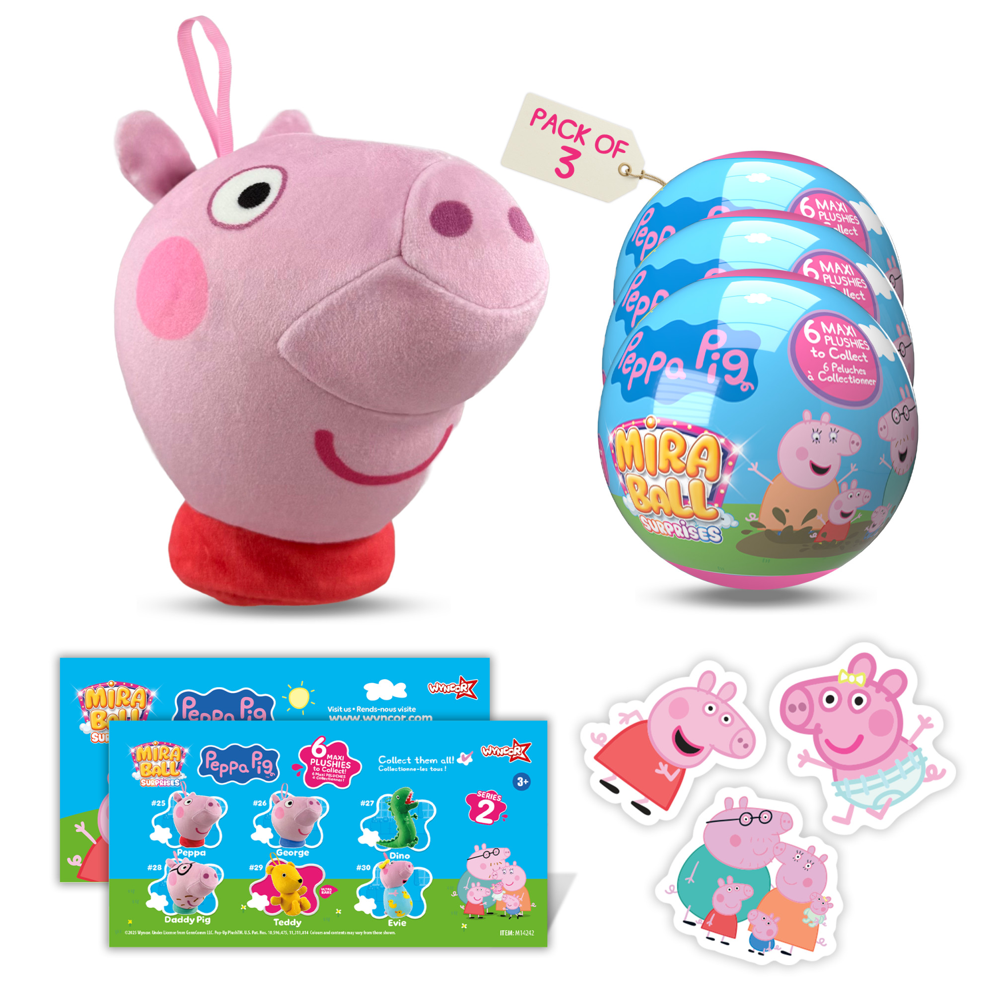 Miraball Surprises Peppa Pig - Pack of 3, Blind Capsule Toys with ...