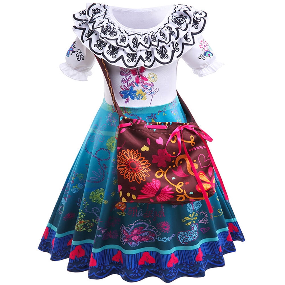 Mirabel Costume Dress for Girls Halloween Princess Cosplay Dress Up 3 ...