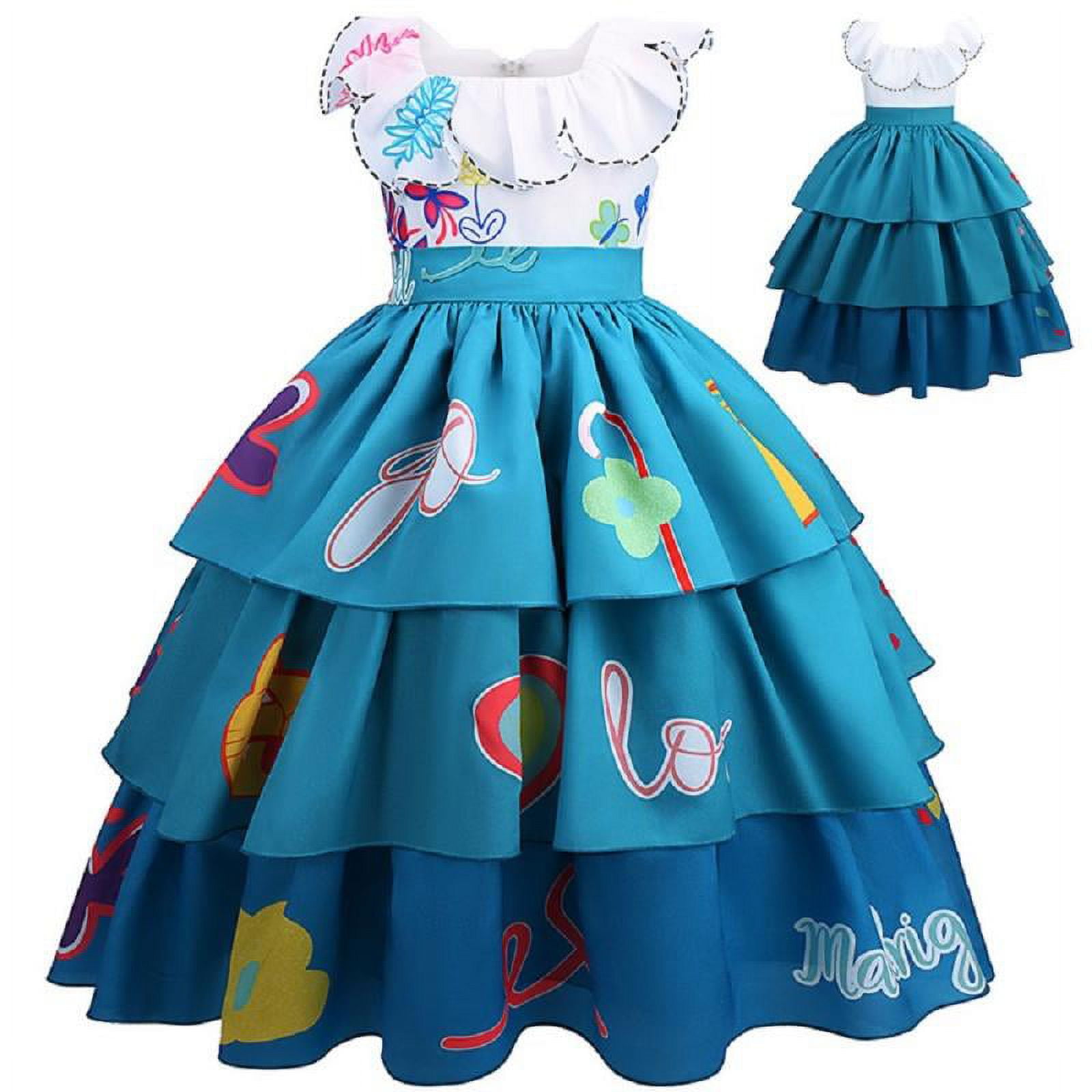 Mirabel Dress For Girls Costumes Cartoon Style Girls Cosplay Halloween ...