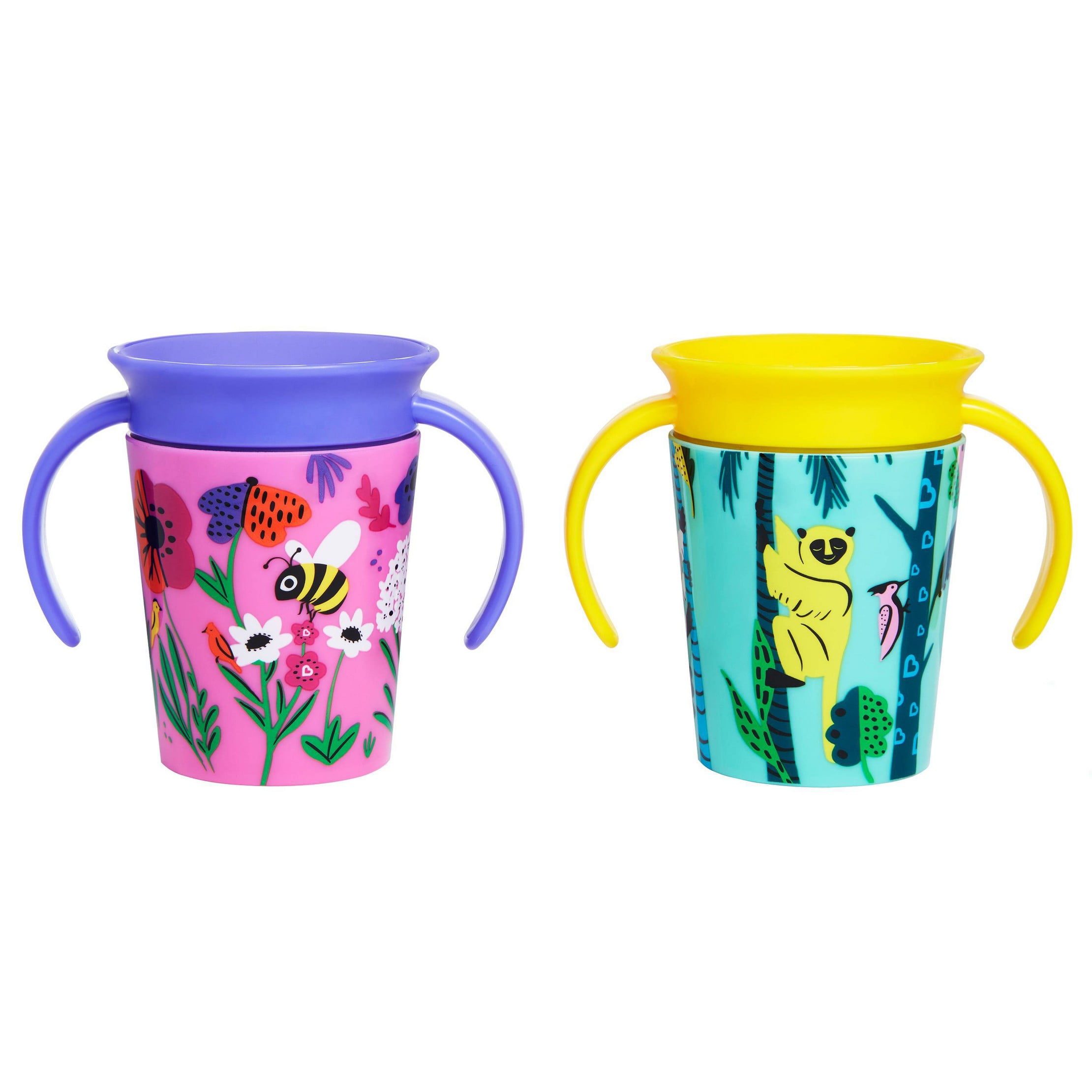 Miracle 360 Wildlove Sippy Cup - Bee/Lemur - 2pk/6oz Each - Walmart.com