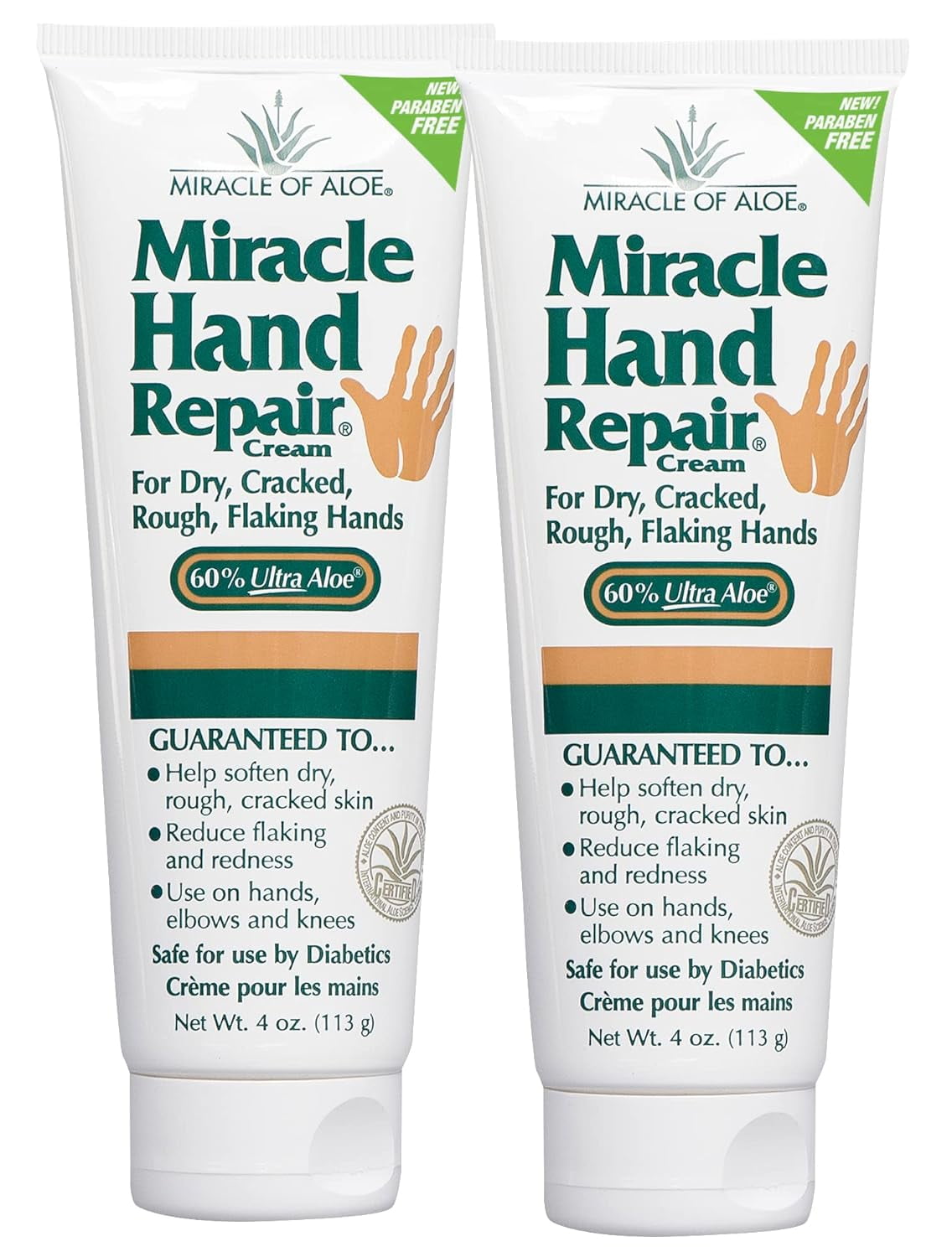 Miracle of Aloe Hand Repair Cream 4 oz, Moisturizing Aloe Vera Lotion ...