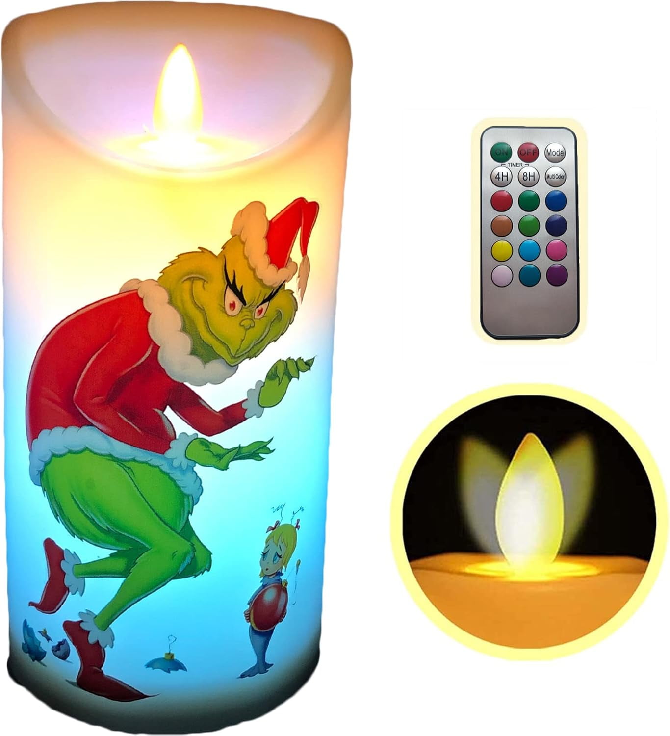 Miracle Candle with Remote Control, Plastic LED Magic Flameless Candle ...