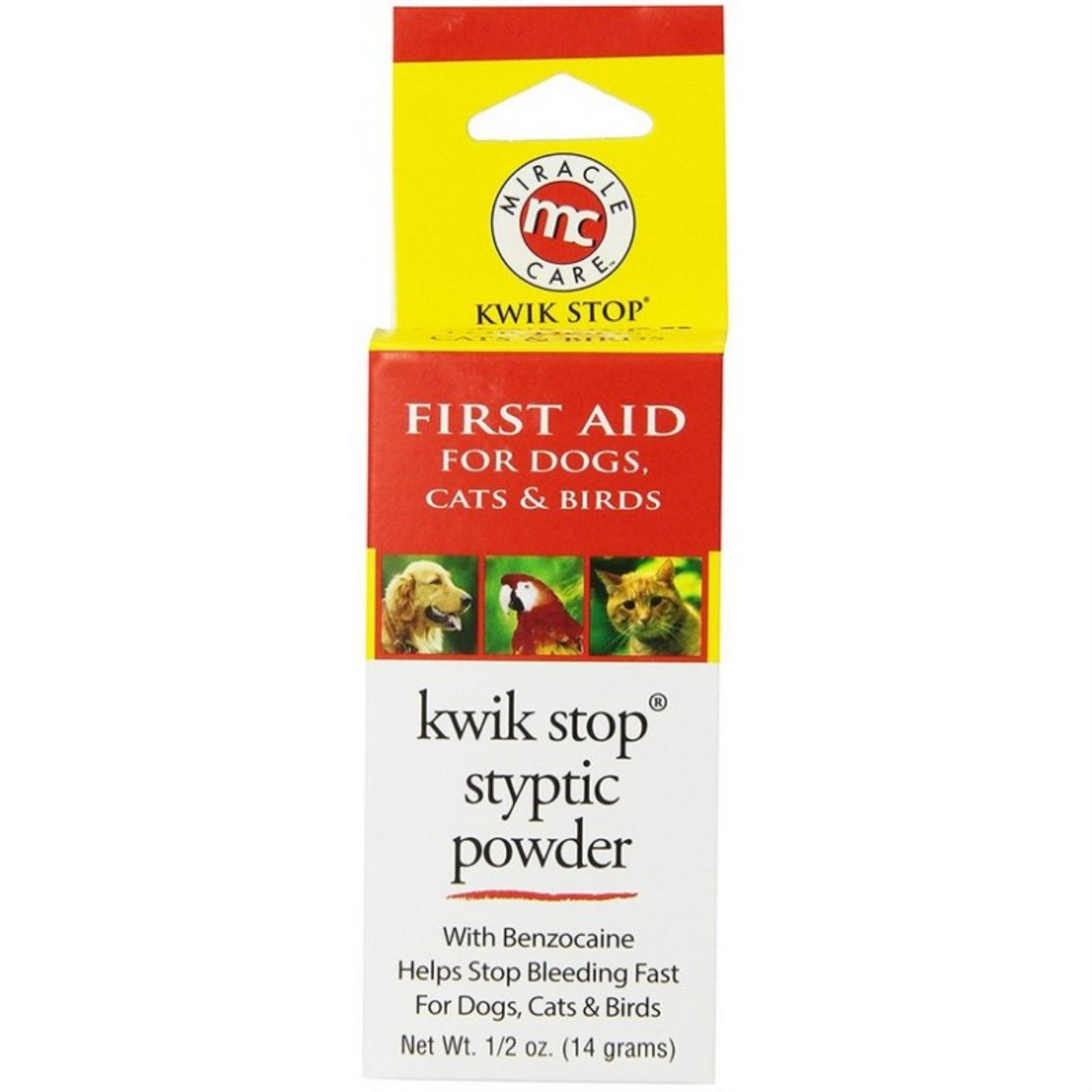 Miracle Care RH60001M Kwik Stop Styptic Powder for Dogs, Cats & Birds ...