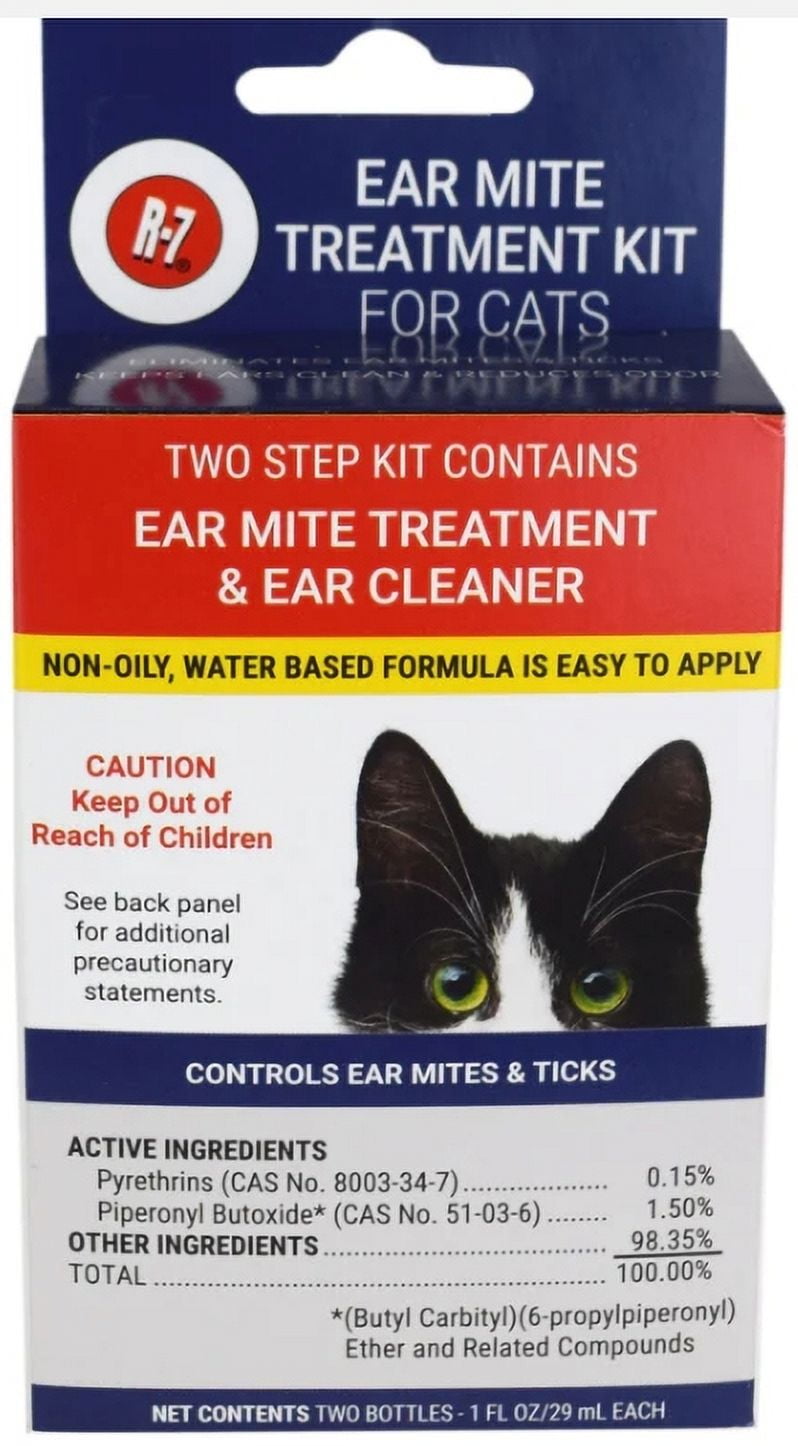 Miracle Care Ear Mite Ear Mite Treatment Kit and Ear Cleaner for Cats ...