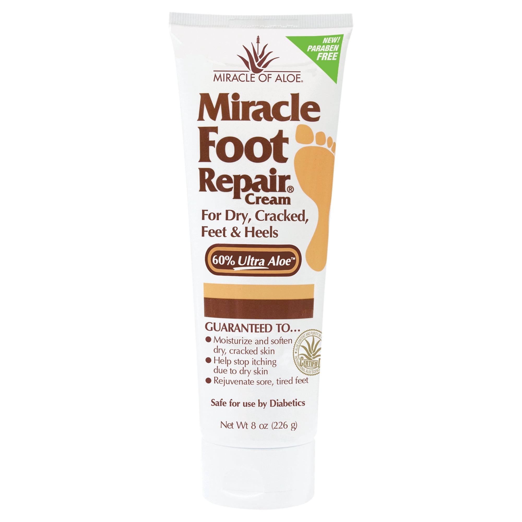 Miracle of Aloe Foot Repair Cream 8 oz, Hand Repair 1 oz, 60% Aloe Vera ...