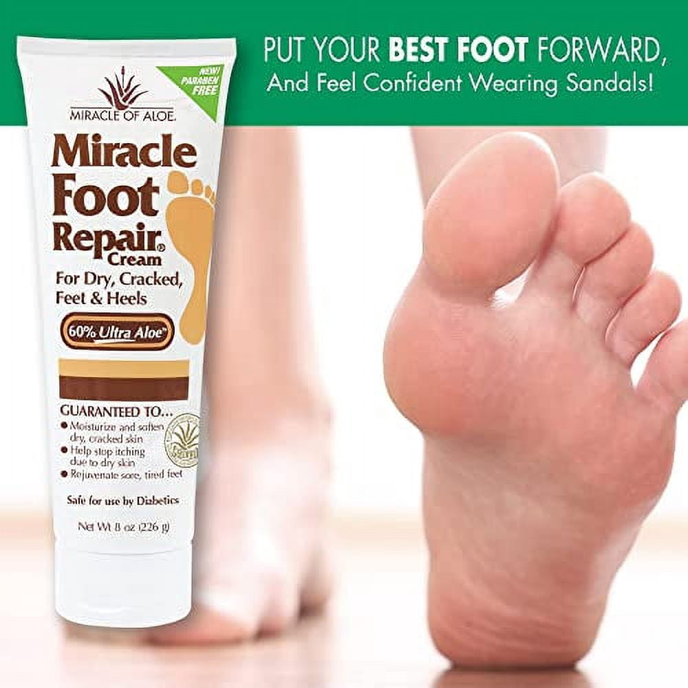 Miracle Foot Repair Cream (8 oz / 3-Pack) Repairs Dry Cracked Heels and ...
