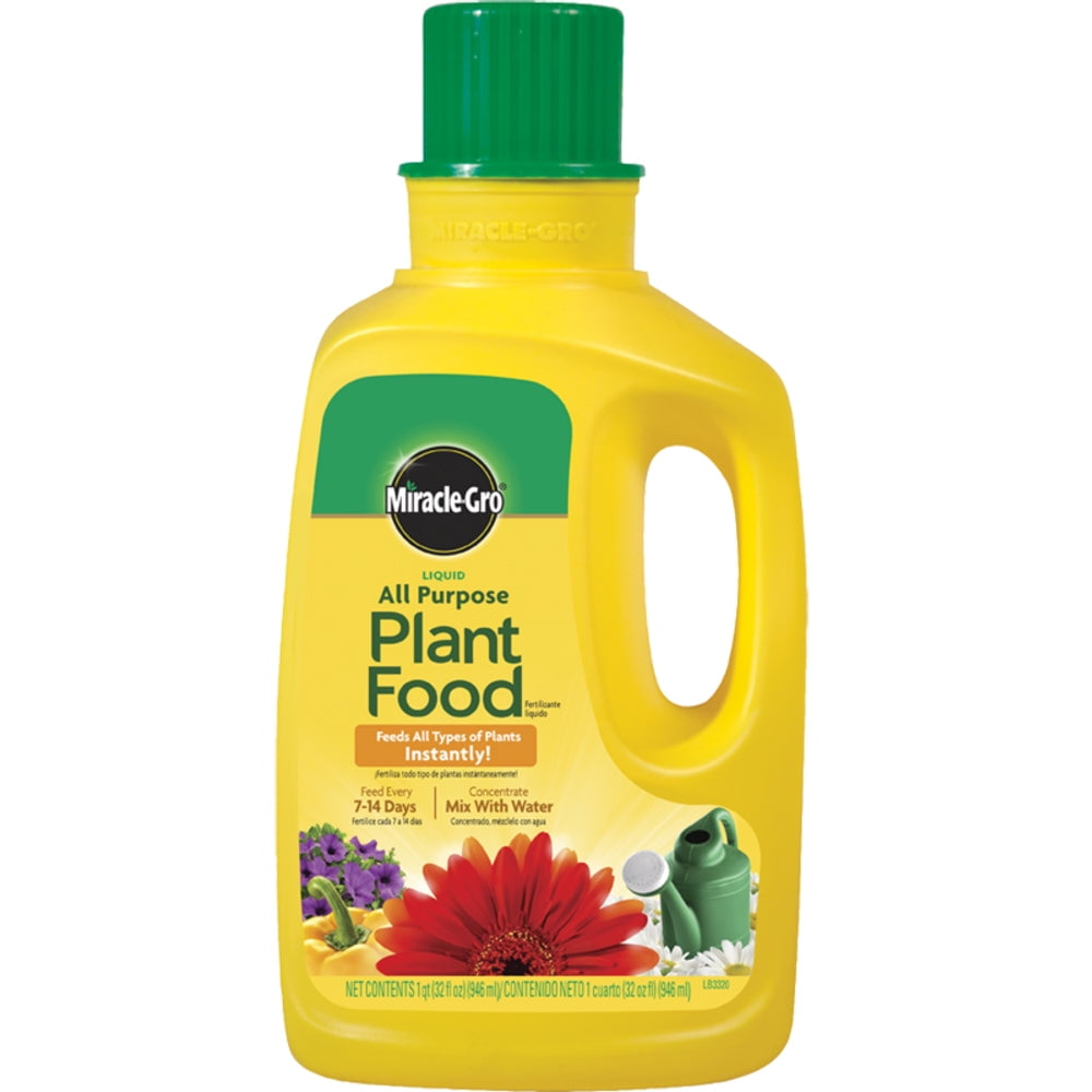 Miracle-Gro 1001502 Liquid All Purpose Plant Food Concentrate, 1 Qt, 12 ...