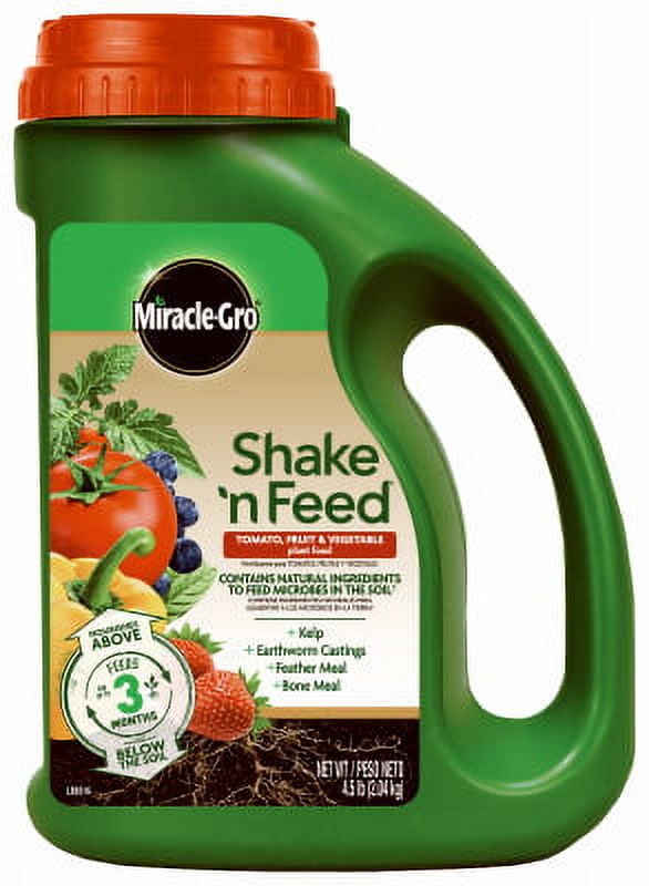 Miracle-Gro 4.5 LB 9-4-12 Shake 'N Feed + Calcium For Tomatoes Fruits ...