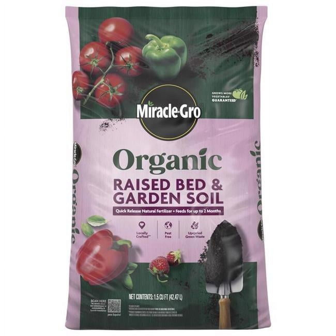 Miracle-Gro Organic All Purpose Raised Bed Soil 1.5 cu ft for more Vegetables Growth - Walmart.com