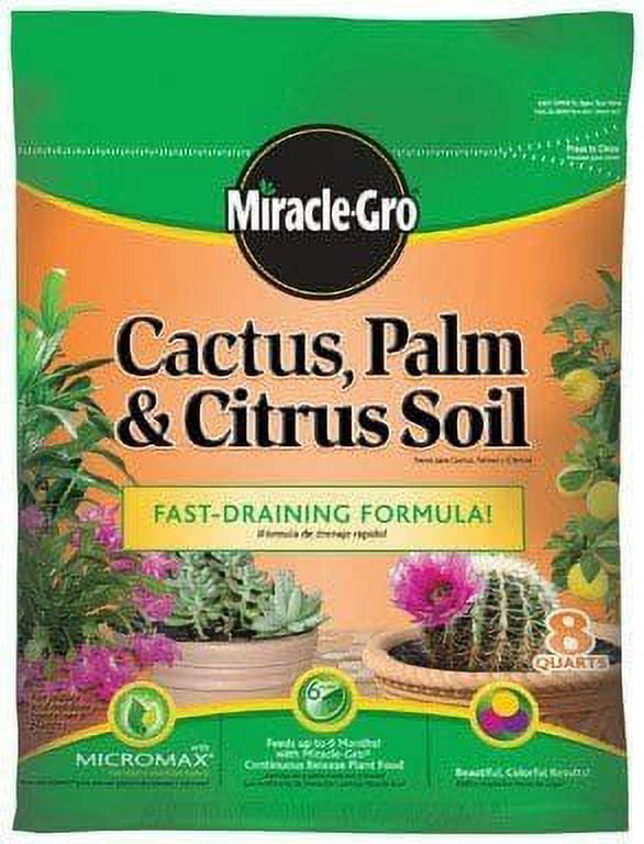 Miracle-Gro Cactus Palm Citrus Potting Mix Soil, 8 qt, Well-Draining ...