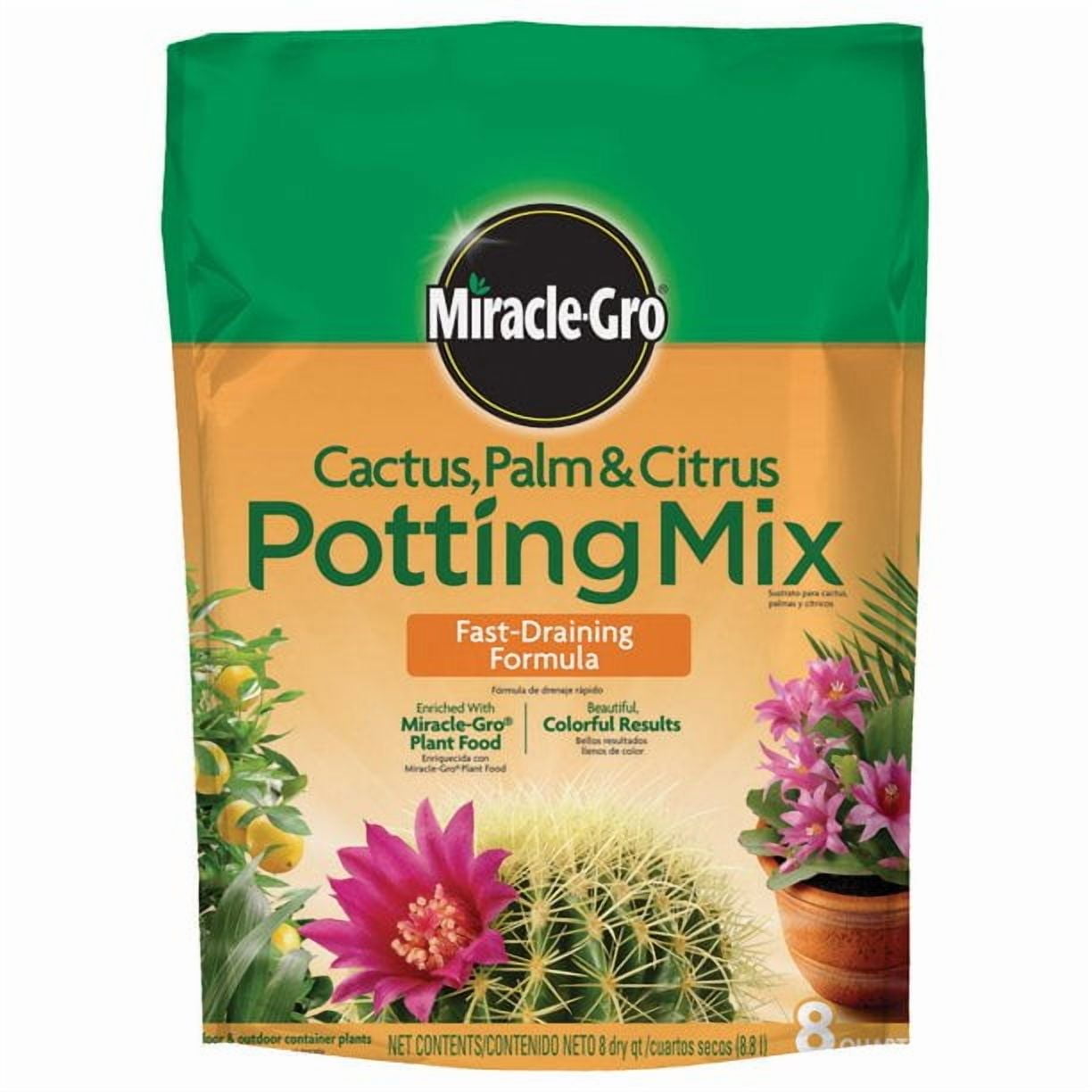 Miracle-Gro Cactus, Palm & Citrus Soil, 8 QT, Container & In-Ground ...