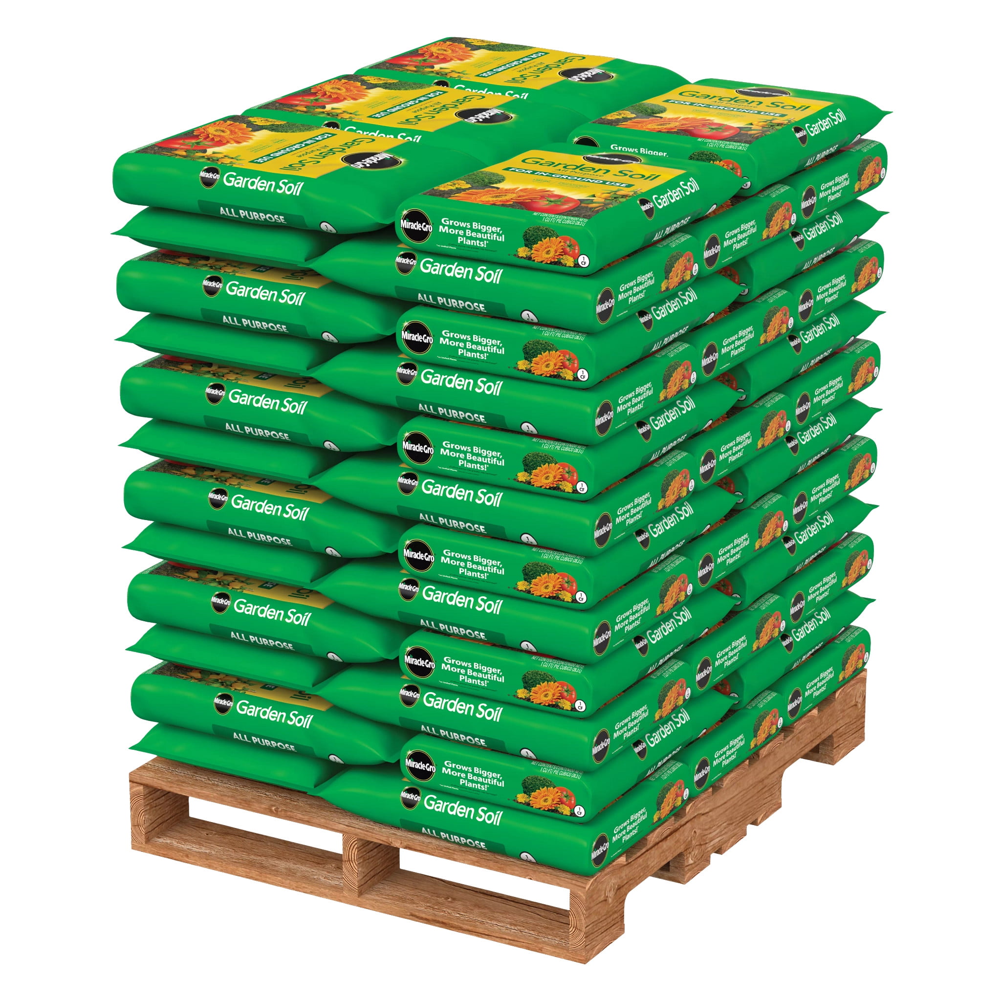 Miracle-Gro Garden Soil All Purpose Bulk Pallet, For In-Ground Use, 60 ...