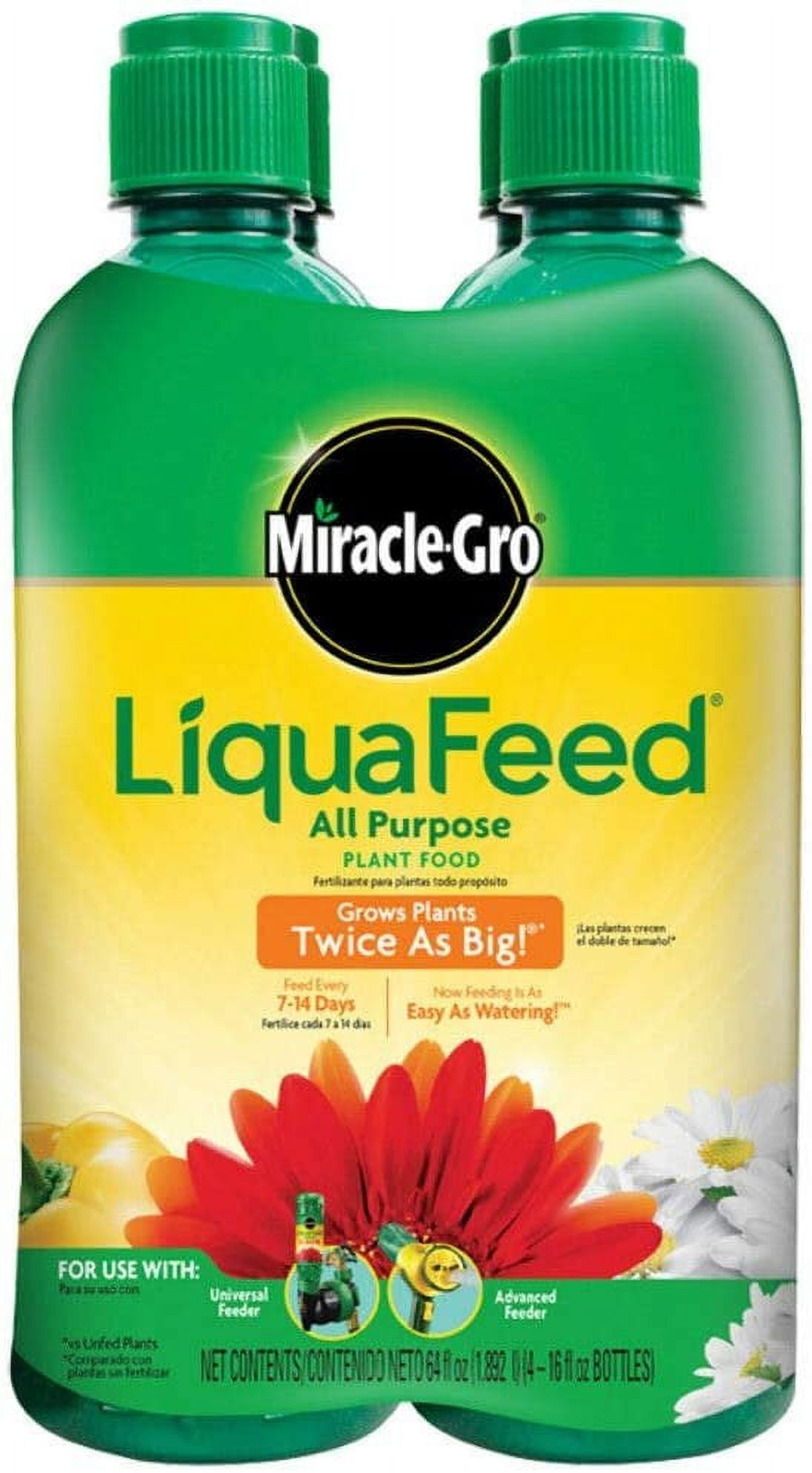 Miracle-Gro LiquaFeed All Purpose Plant Food, 4-Pack Refill Bottles ...