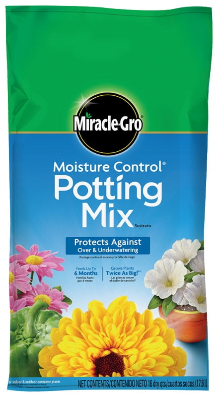Miracle-Gro Moisture Control Potting Mix, 16 qt. for Outdoor Plants - Walmart.com