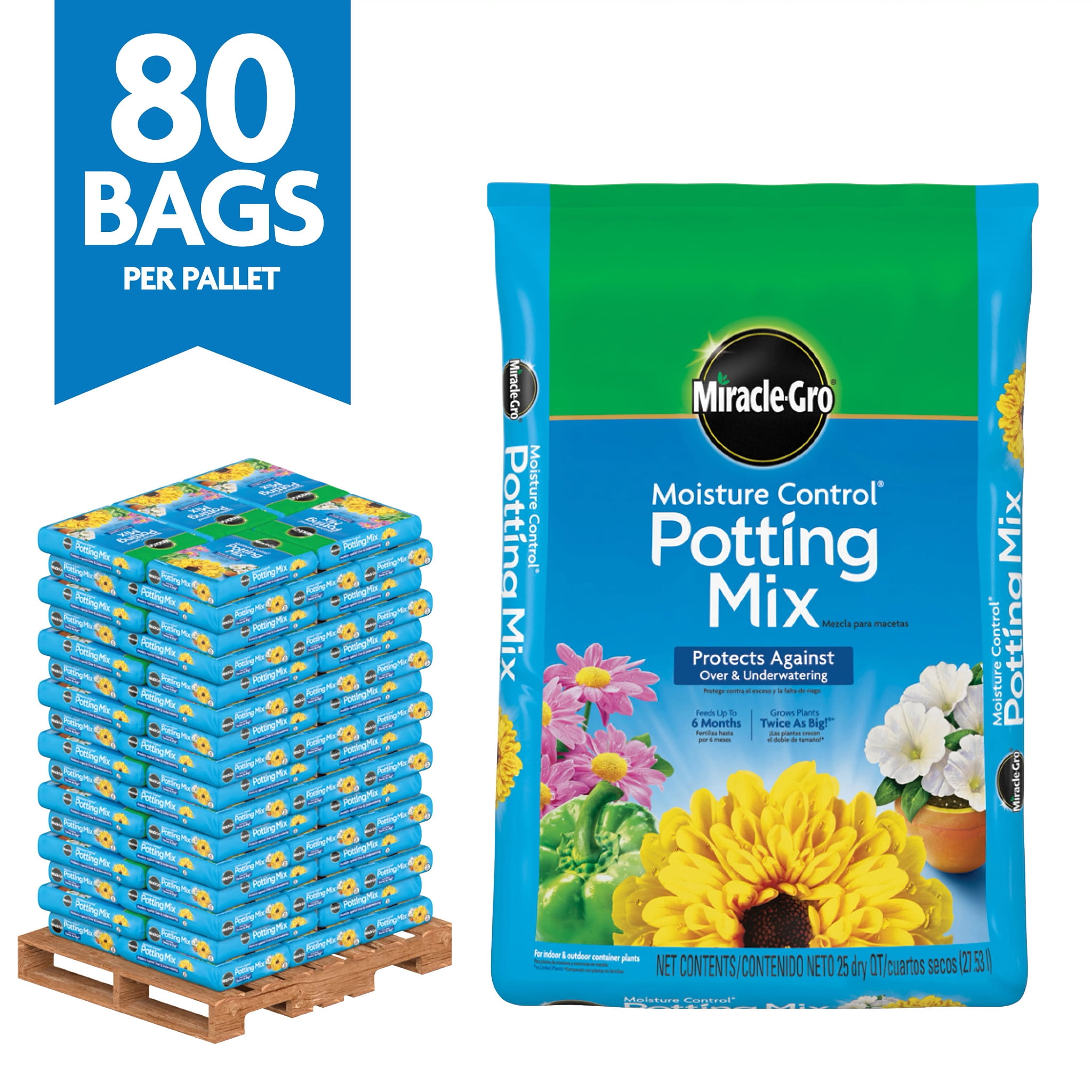 Miracle-Gro Moisture Control Potting Mix Bulk Soil Pallet, For ...