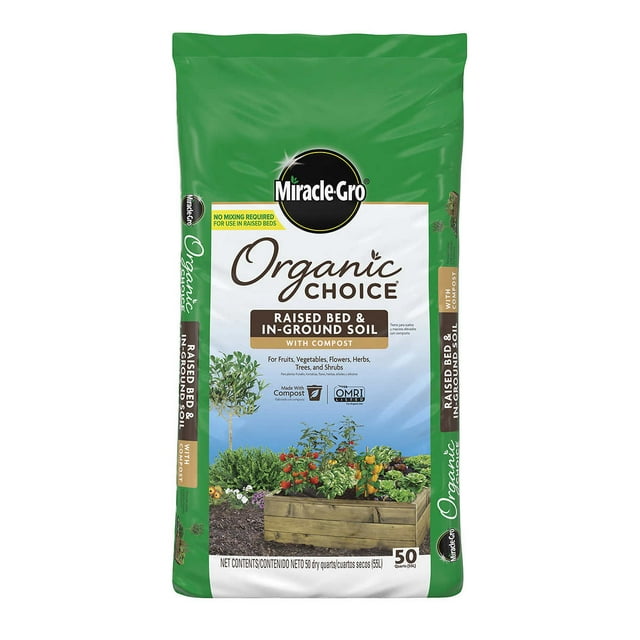 Miracle-Gro Organic Choice Natural Garden Dirt Mix for Raised Bed & In ...