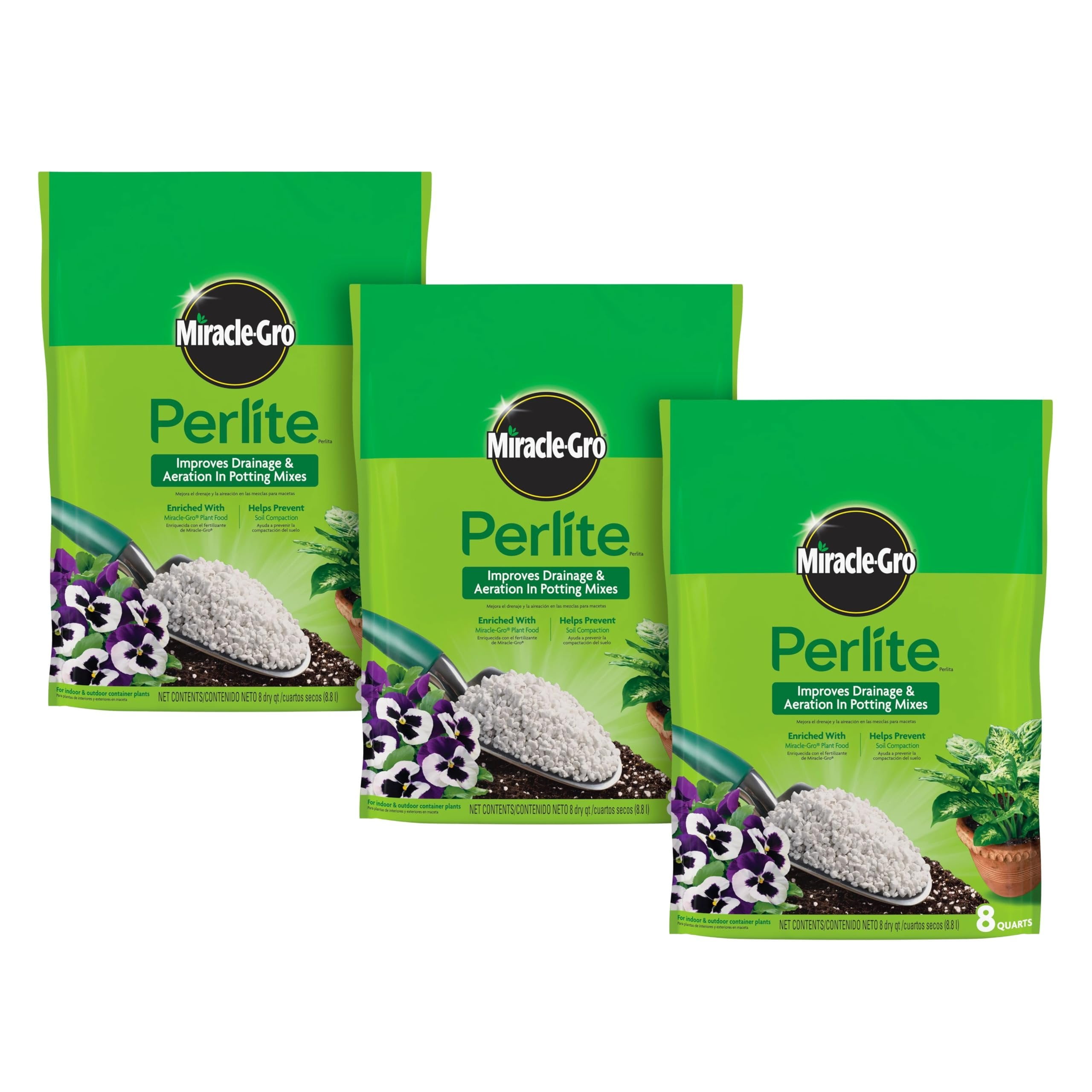 Miracle-Gro Perlite, Enriched with Plant Food, Improves Drainage and ...