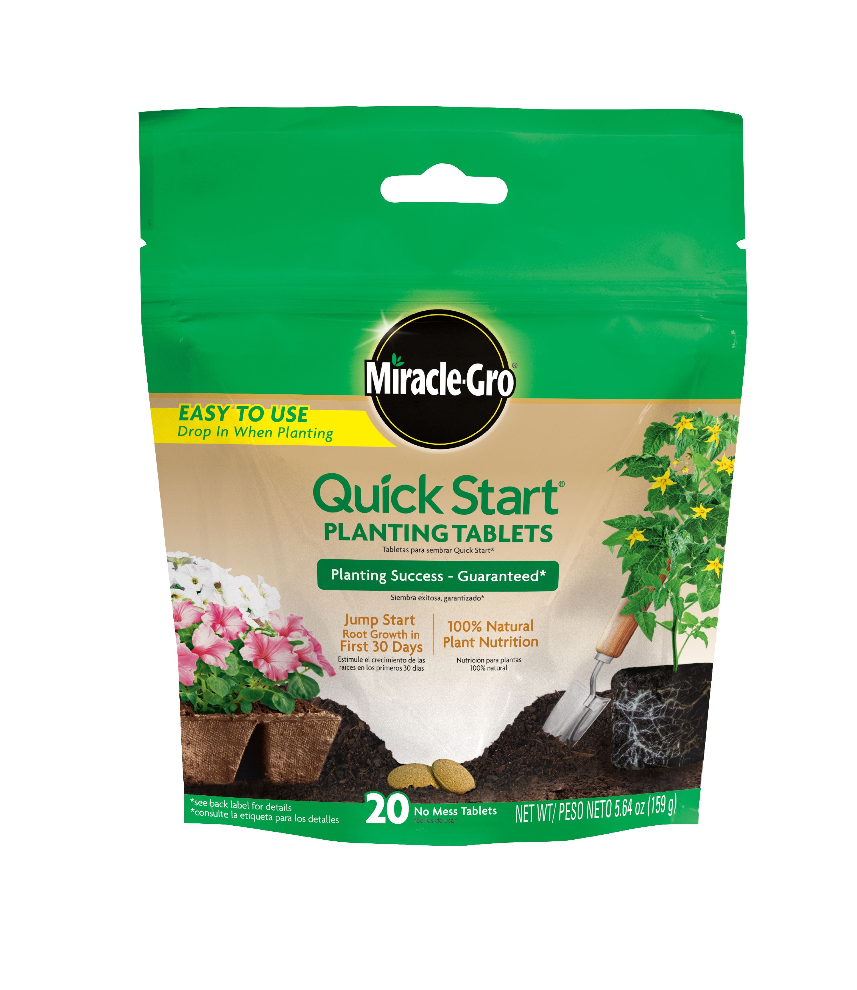 Miracle-Gro Quick Start Planting Tablets, Contains 20 No-Mess Tablets ...