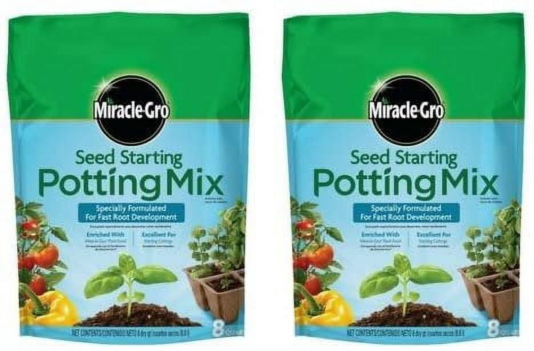 Miracle-Gro Seedling Soil Starter, 8-Quart Potting Mix for Vegetables ...