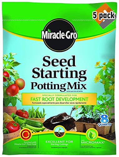 Miracle-Gro Seed Starting Potting Mix, 8-Quart, 5 Pack - Walmart.com