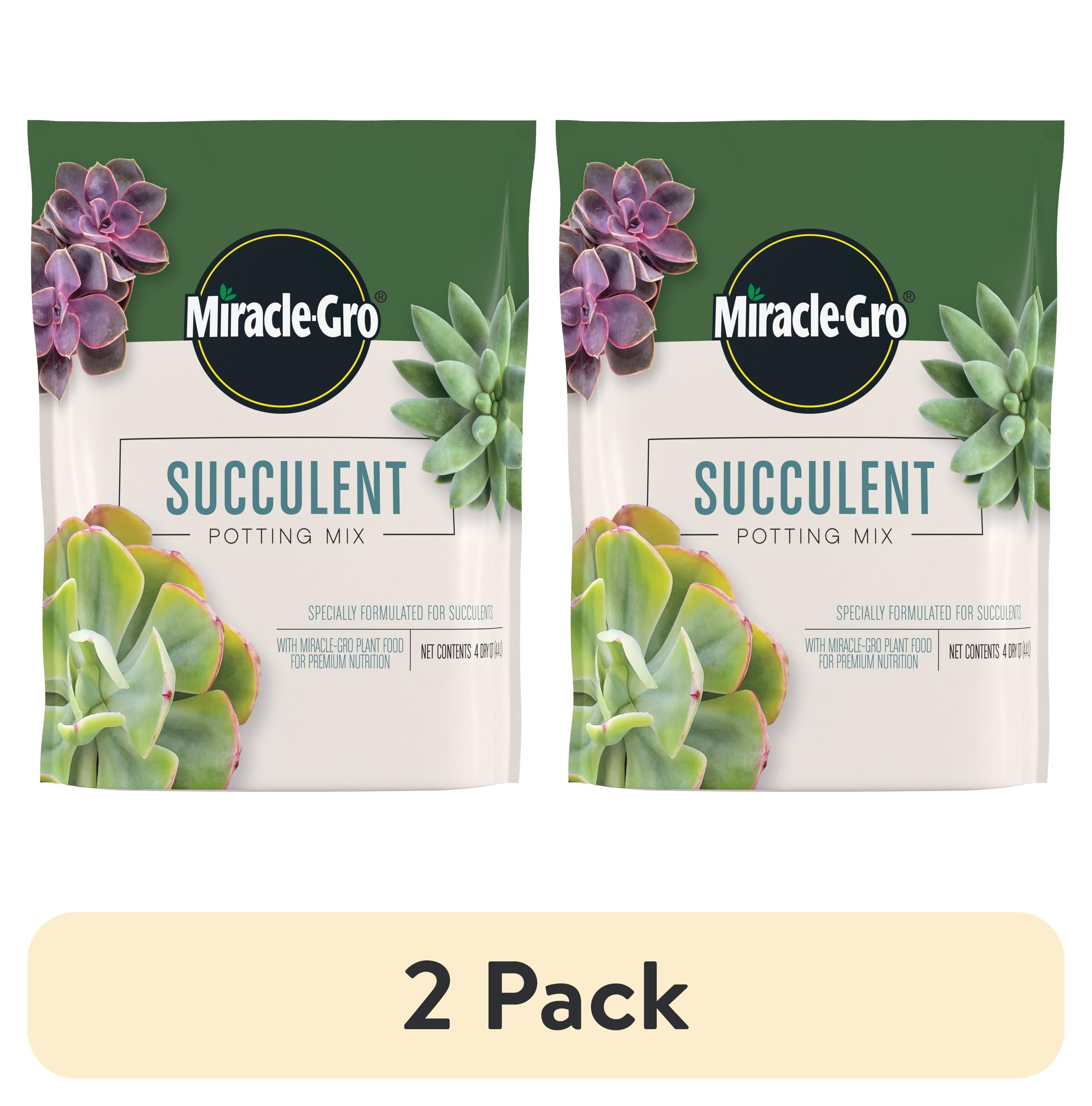 (2 pack) Miracle-Gro Succulent Potting Mix, For Indoor Succulents, Made ...