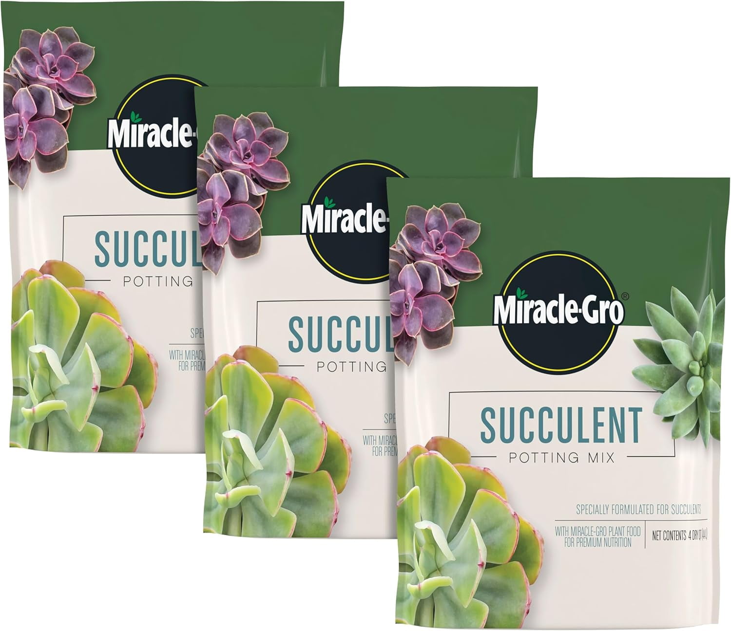 Miracle-Gro Succulent Potting Mix, for Indoor Succulents, Aloe Vera and ...