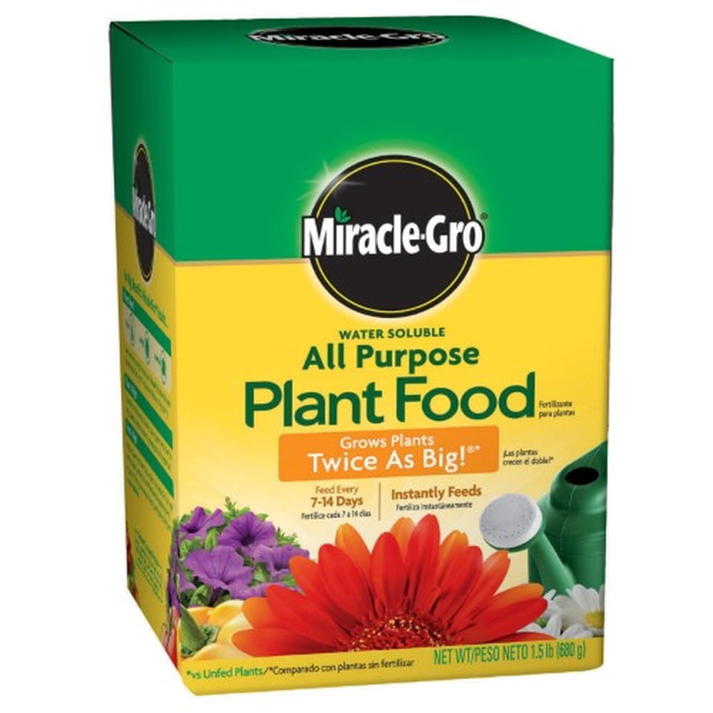 Miracle-Gro Water Soluble All Purpose Plant Food, 1.5 Lbs., Safe for ...