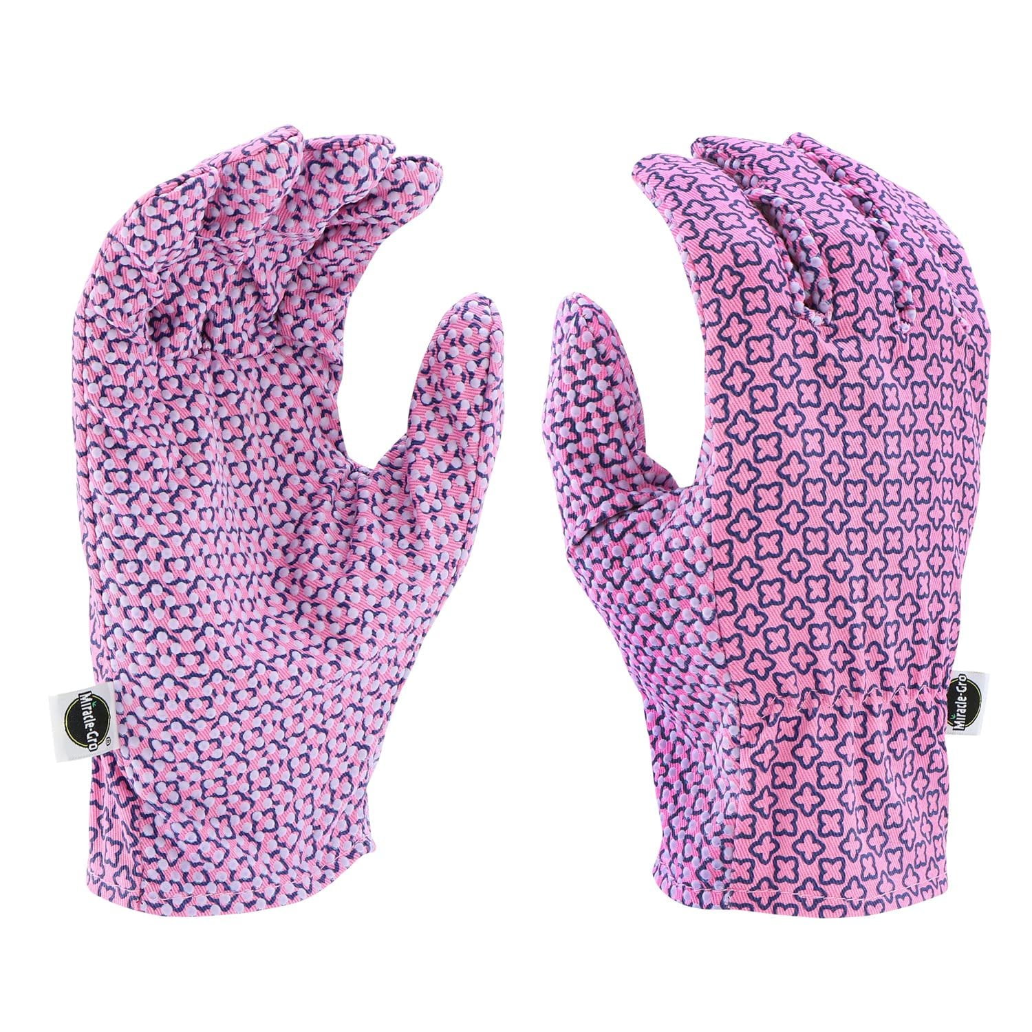 Miracle-Gro Women's Polyester & Cotton Dotted Grip Planting Gloves ...