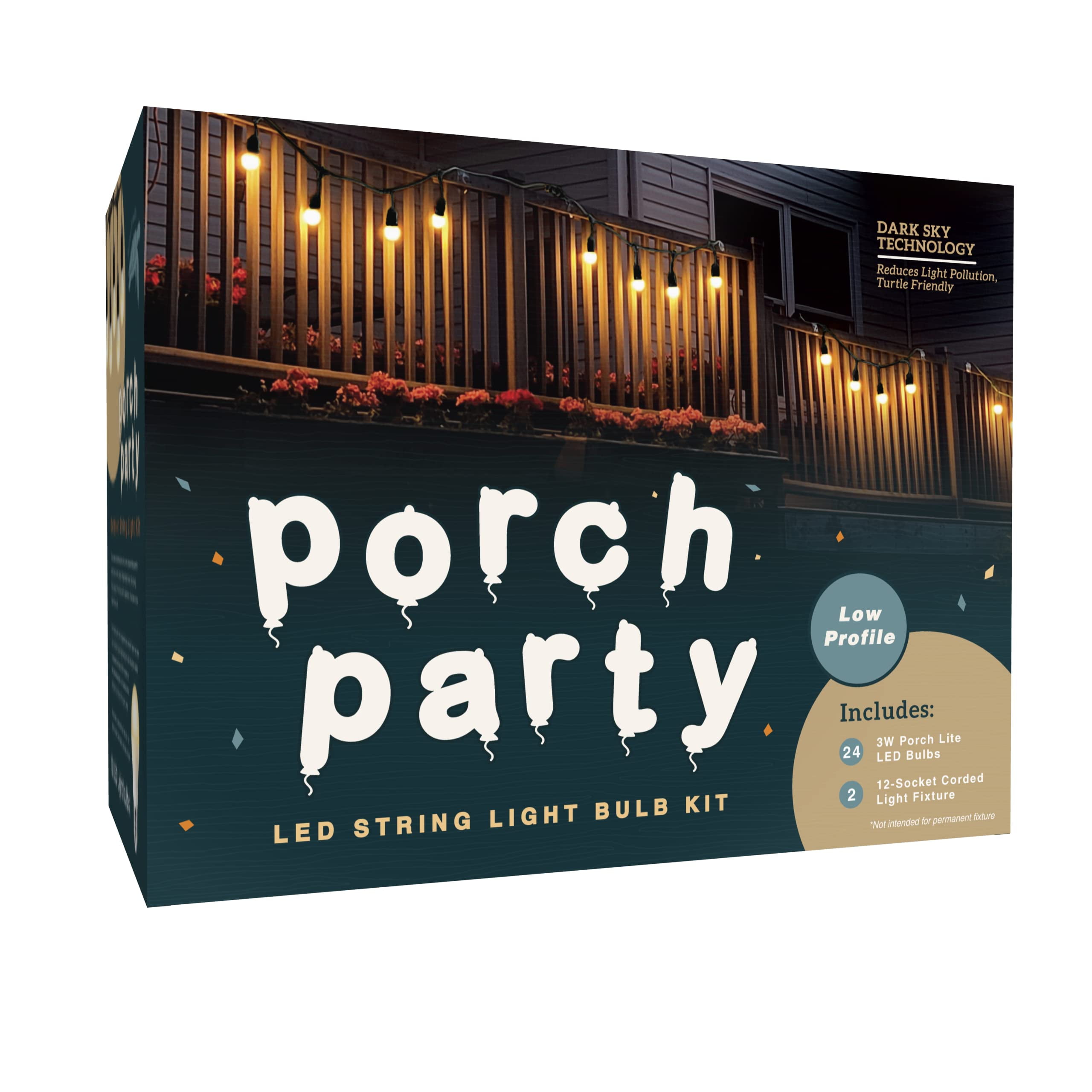 Miracle LED 12-Socket Porch Party String Lighting Kit with 3W Low ...