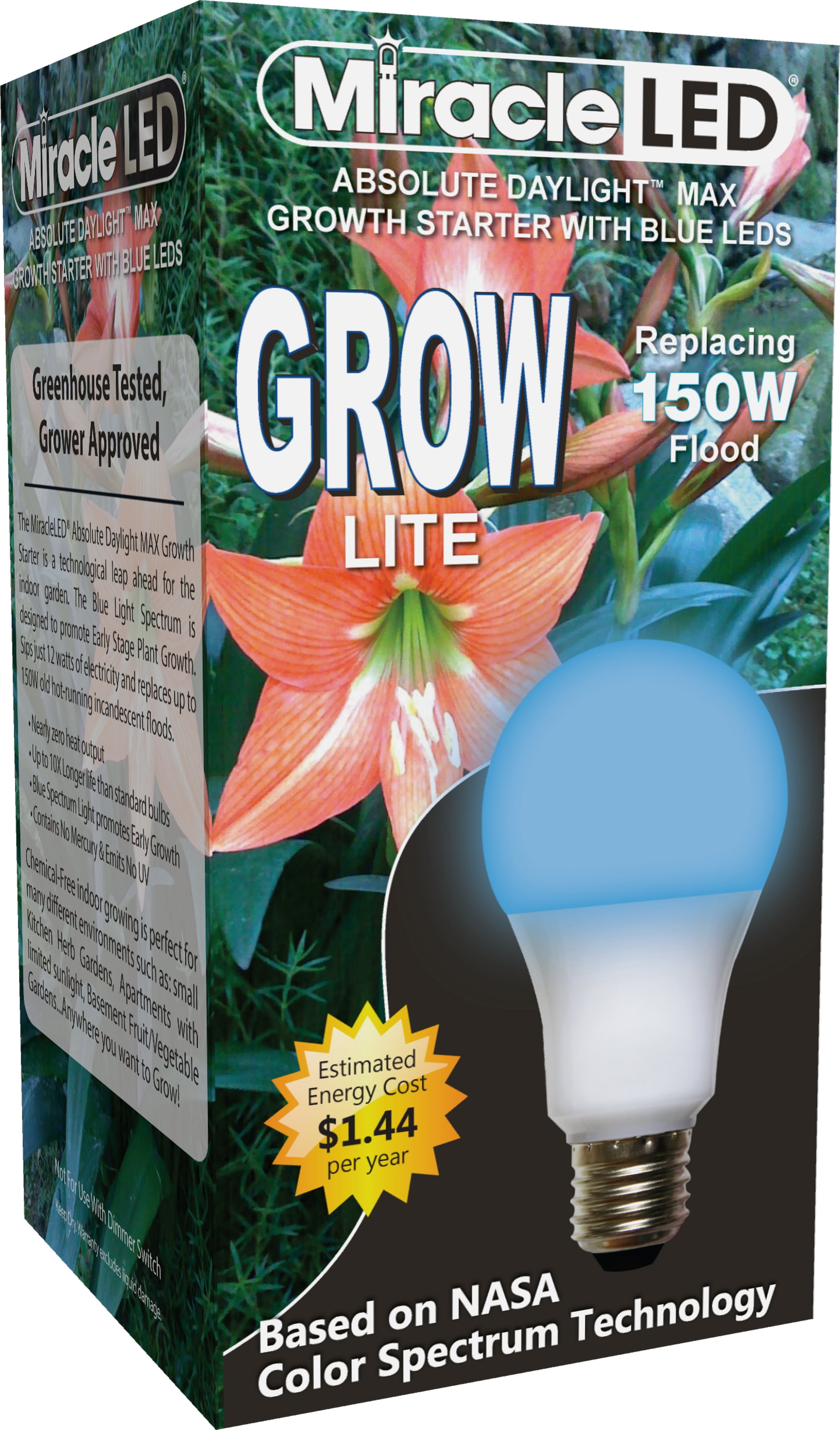Miracle LED Blue Spectrum MAX LED Starter Grow Lite Replace 150W ...