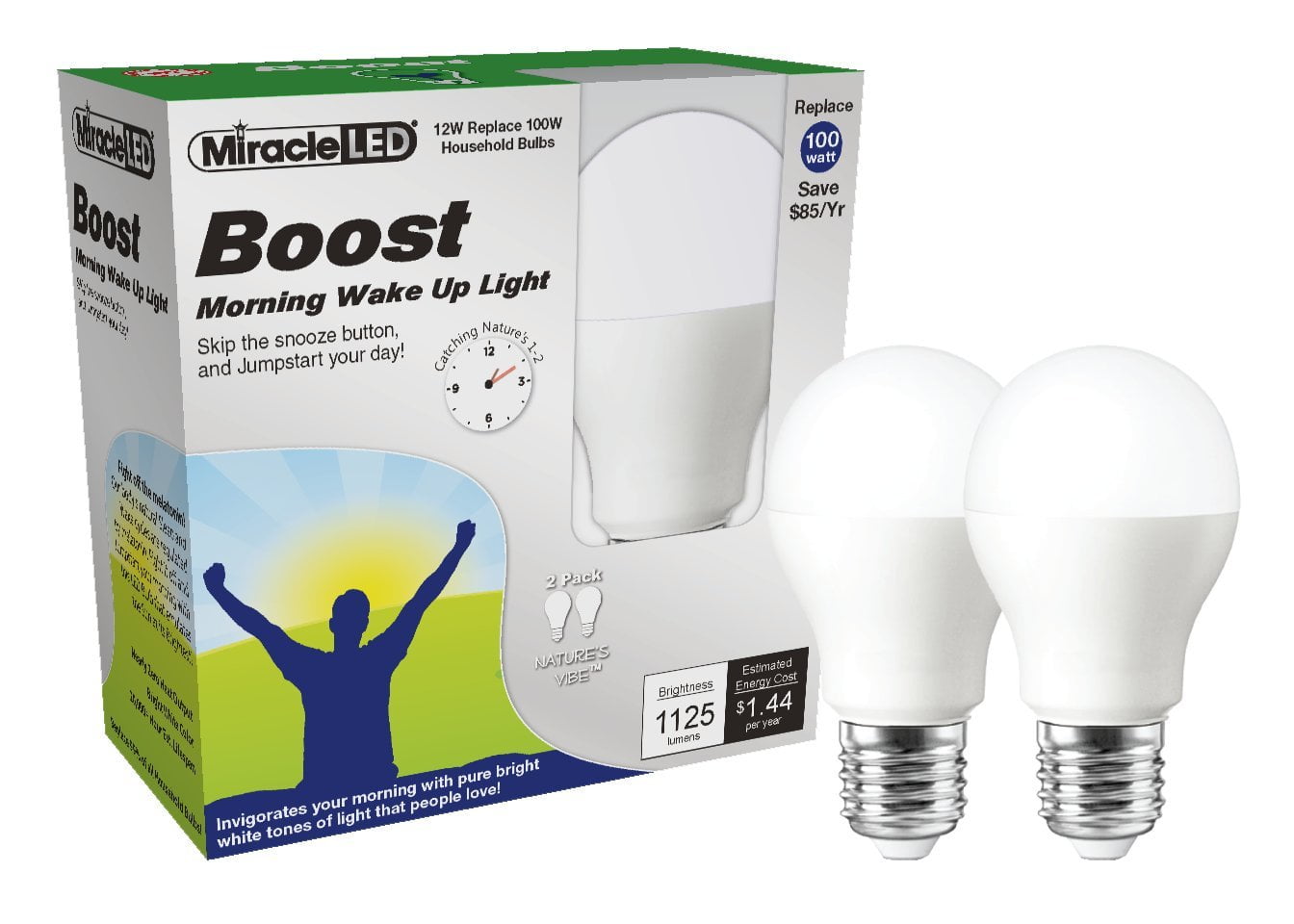 Miracle LED Boost Morning Wake Up Light, Replaces 100 Watt Bulbs ...