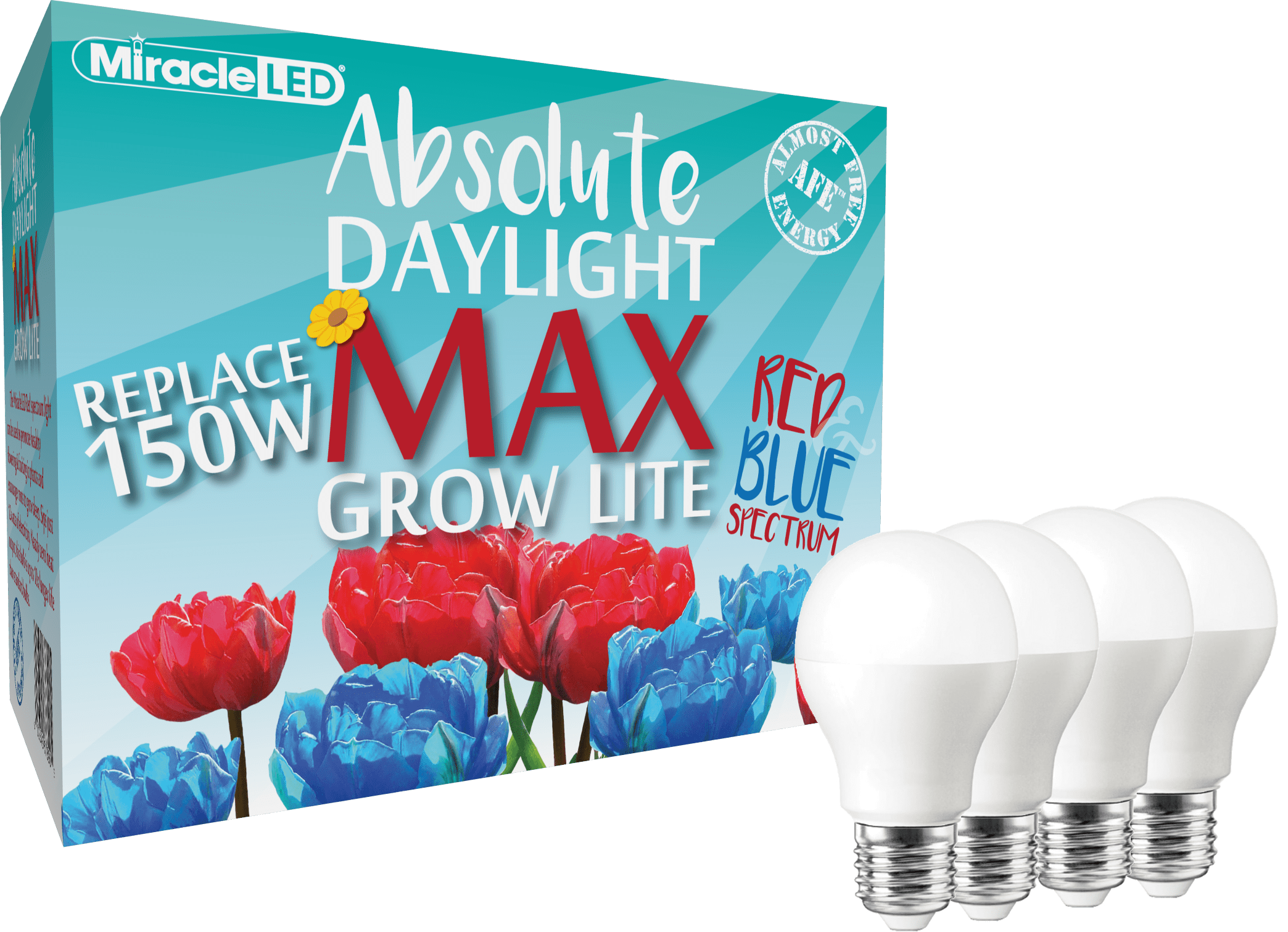 Miracle LED MAX Red & Blue Spectrum LED Grow Lite Replace 150W 4-Pack ...