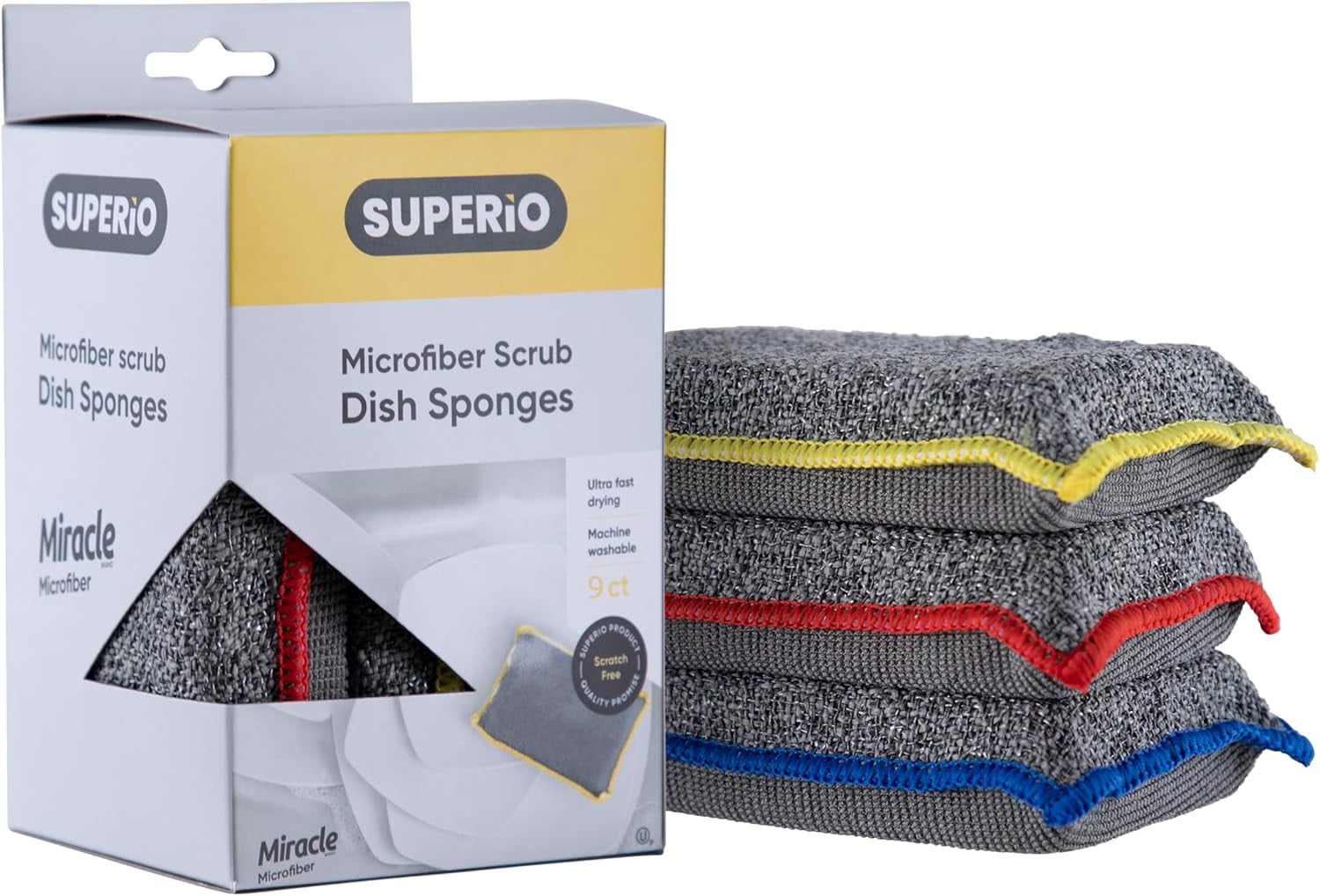 Miracle Microfiber Scrubbing Sponge, Extra Scrubbing Power Kitchen ...