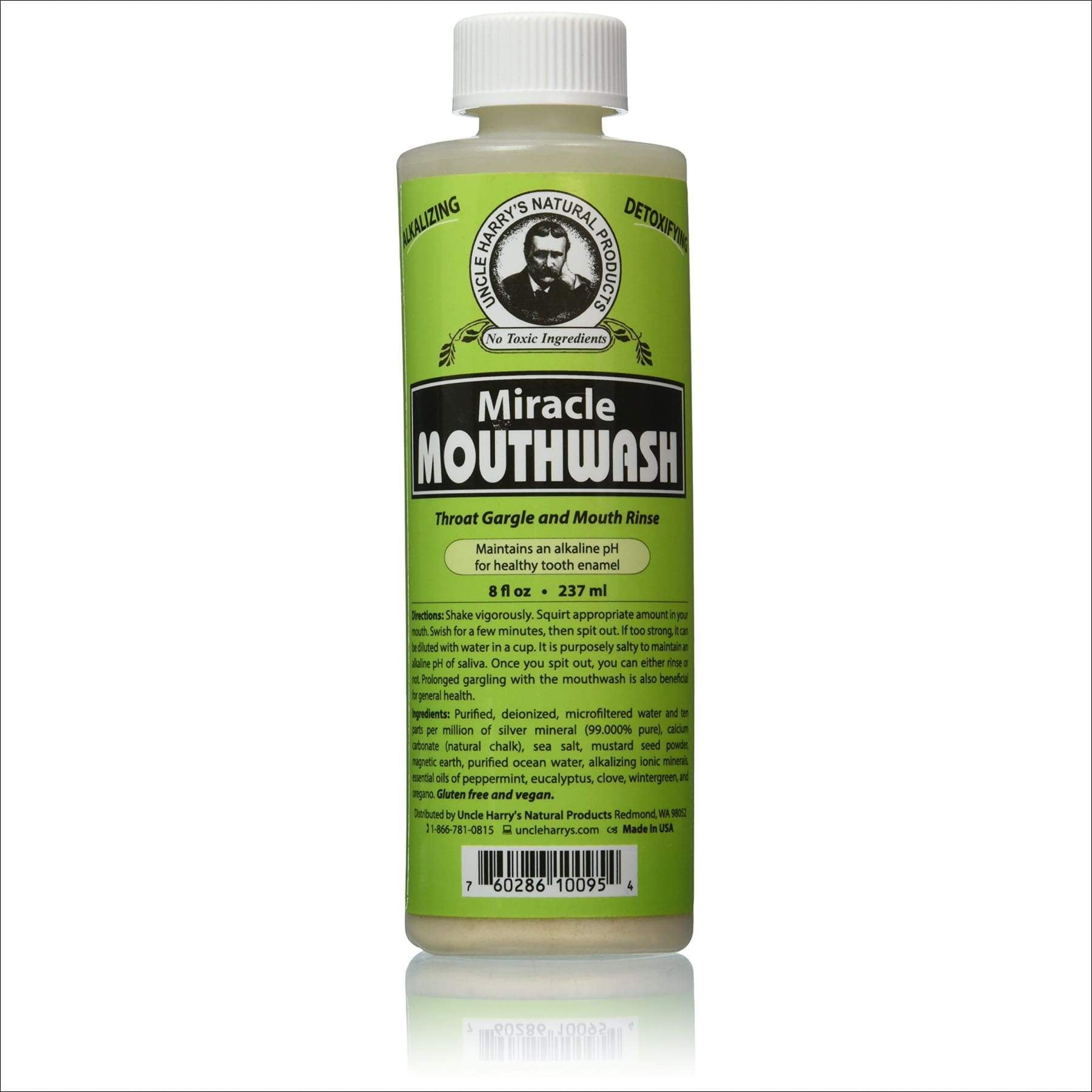 Uncle Harry's Miracle Mouthwash, Natural Alkalizing, 8 fl oz, Fluoride ...