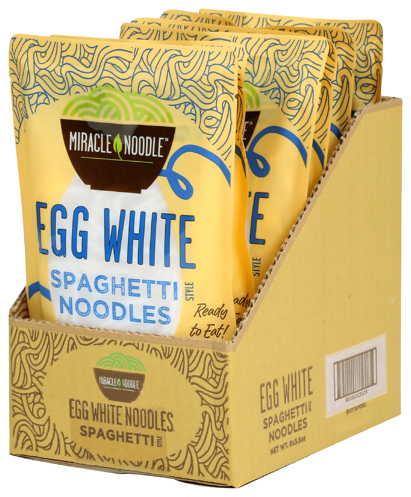 Miracle Noodle Egg White Noodle Spaghetti Style 3.5 oz (pack of 6 ...