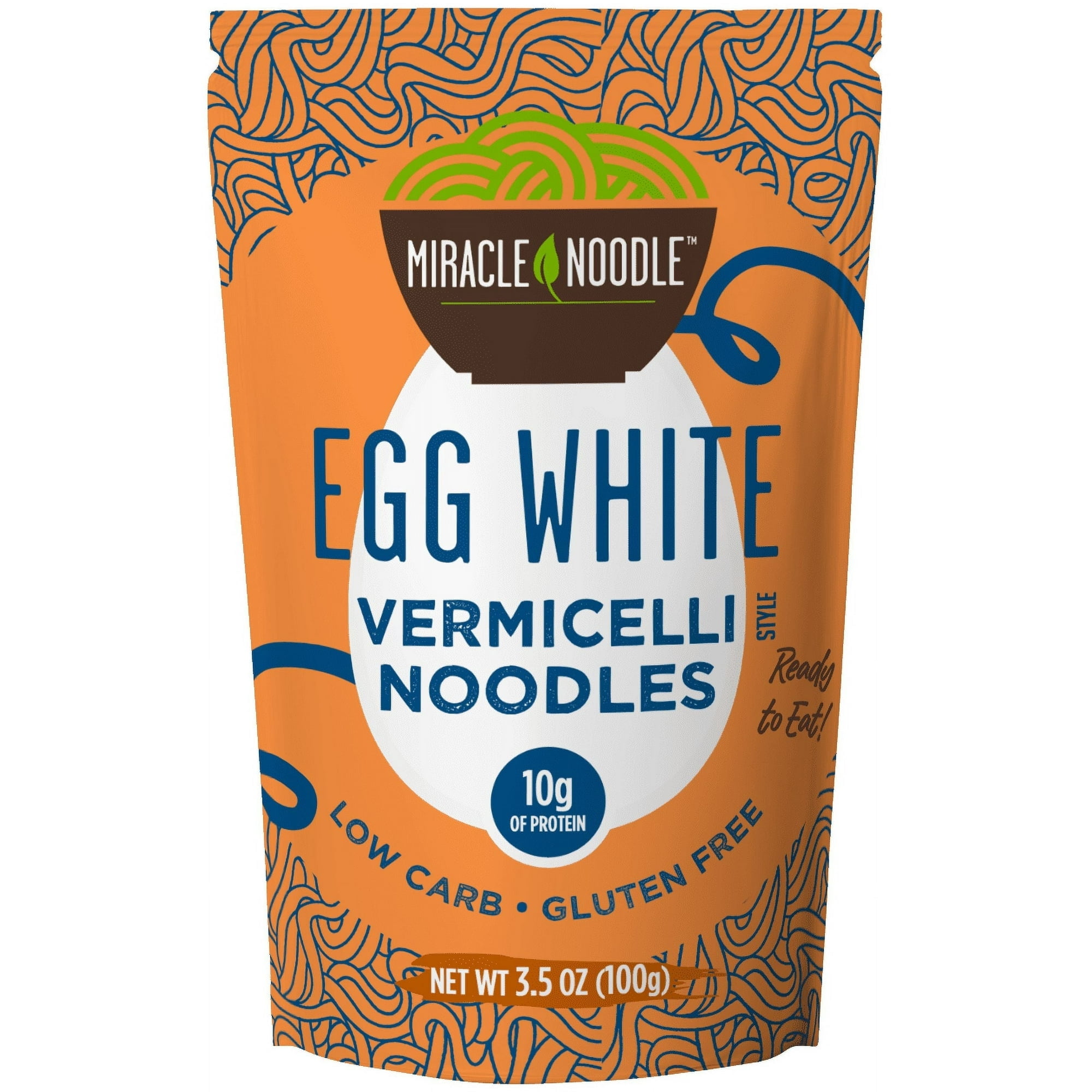 Miracle Noodle Egg White Vermicelli High Protein, Low Carb Pasta, 3.5 oz - Walmart.com