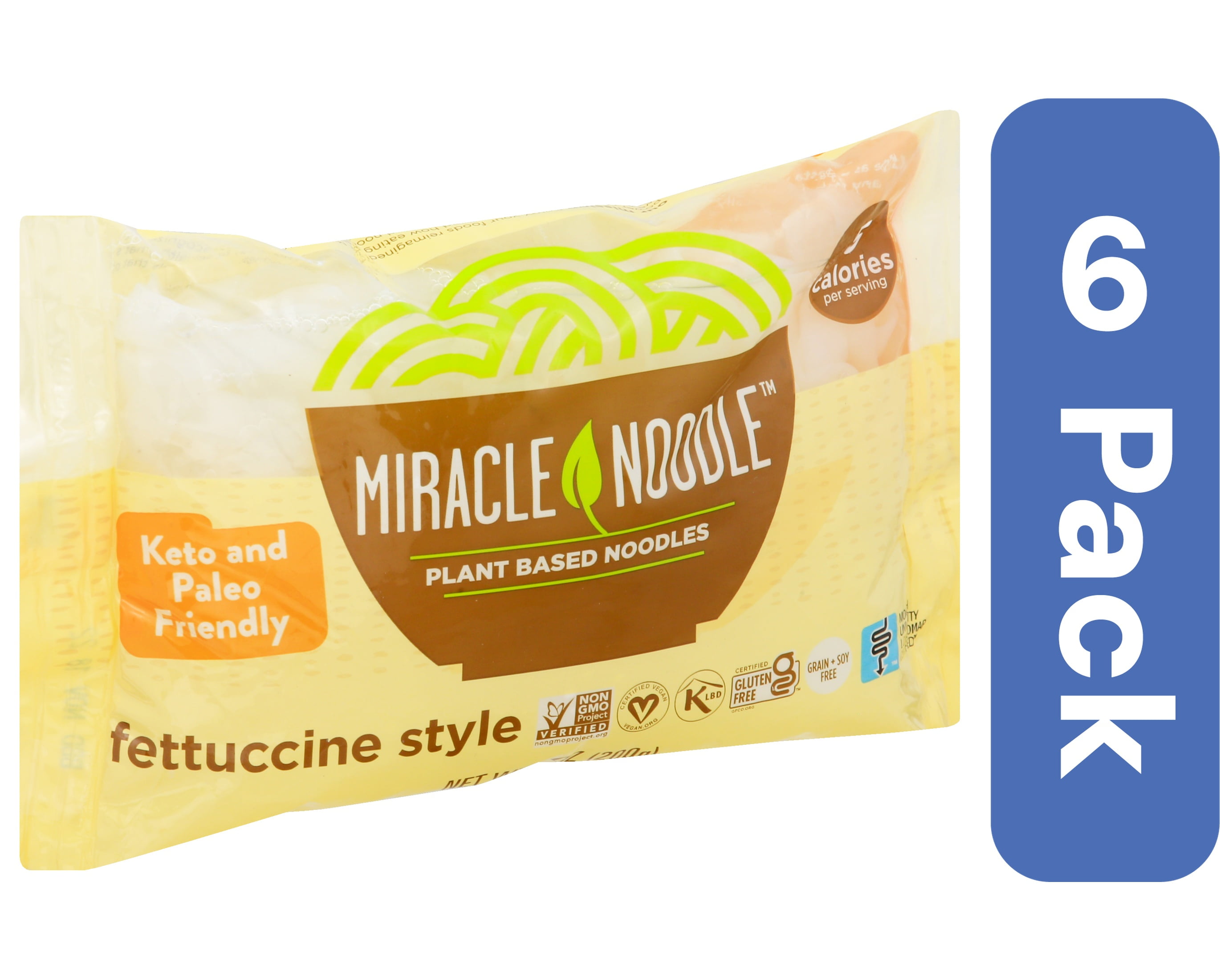 Miracle Noodle Fettuccine Noodles 7 oz (Pack Of 6) - Walmart.com