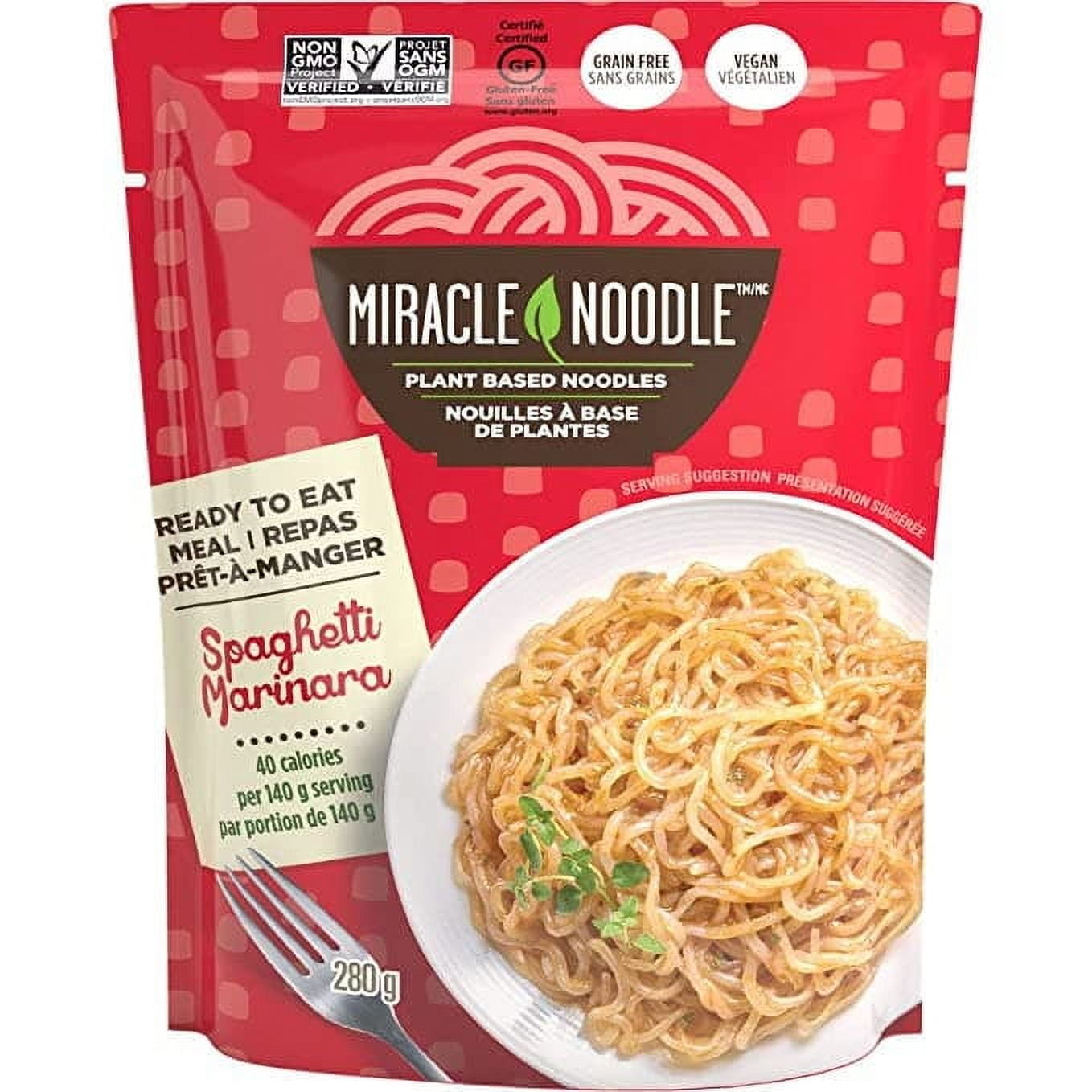 Miracle Noodle Quick Instant Pasta Meal, Spaghetti Marinara, Ready to ...