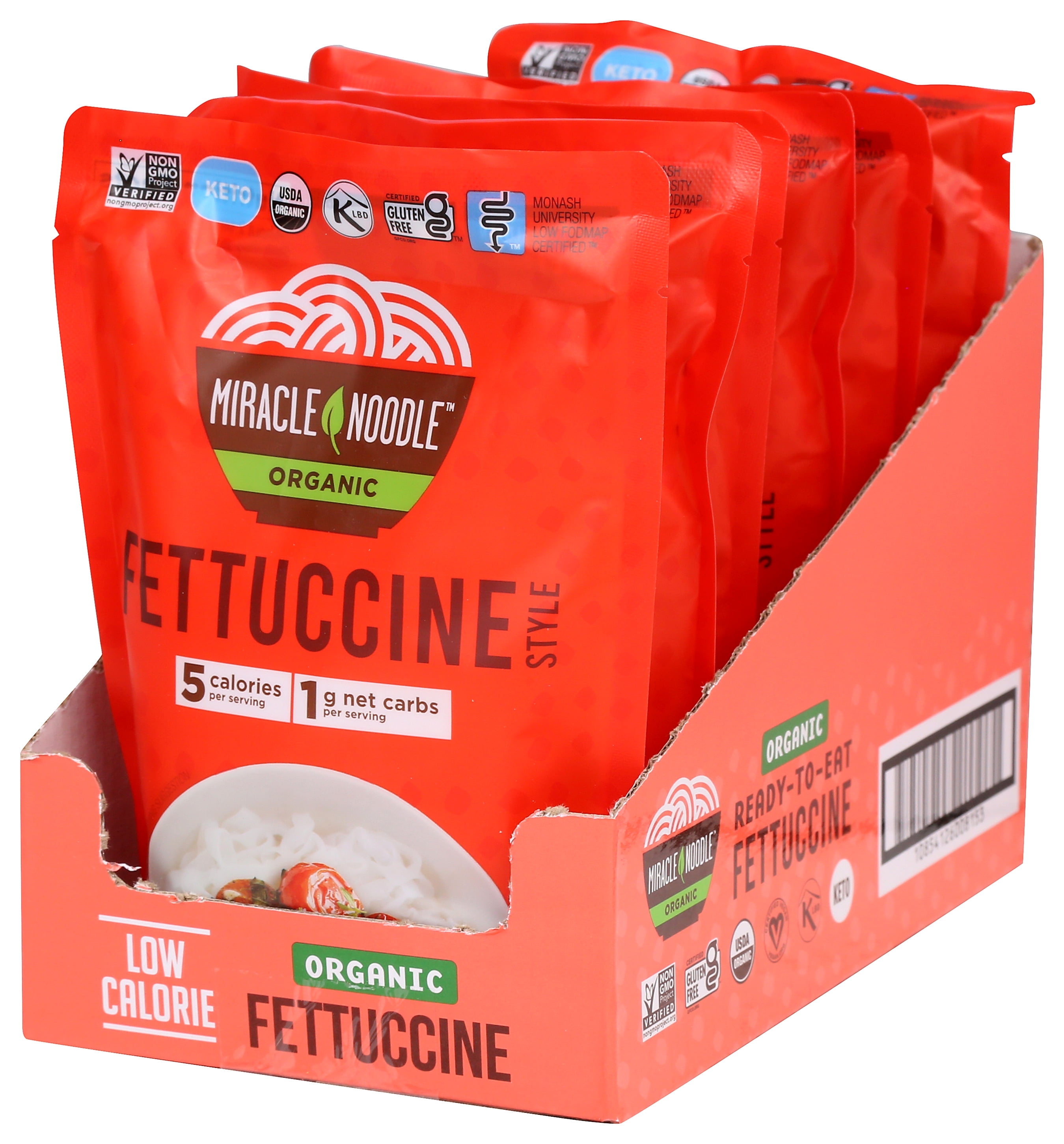 Miracle Noodle Organic Ready-to-Eat Noodle Fettuccine Style 7 oz (Pack ...