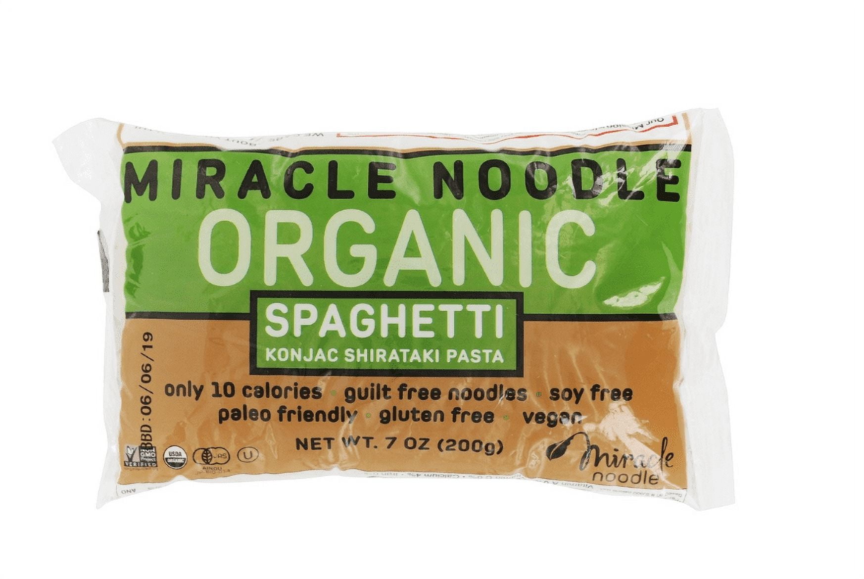 Miracle Noodle Organic Spaghetti Konjac Shirataki Pasta -- 7 oz Pack of ...