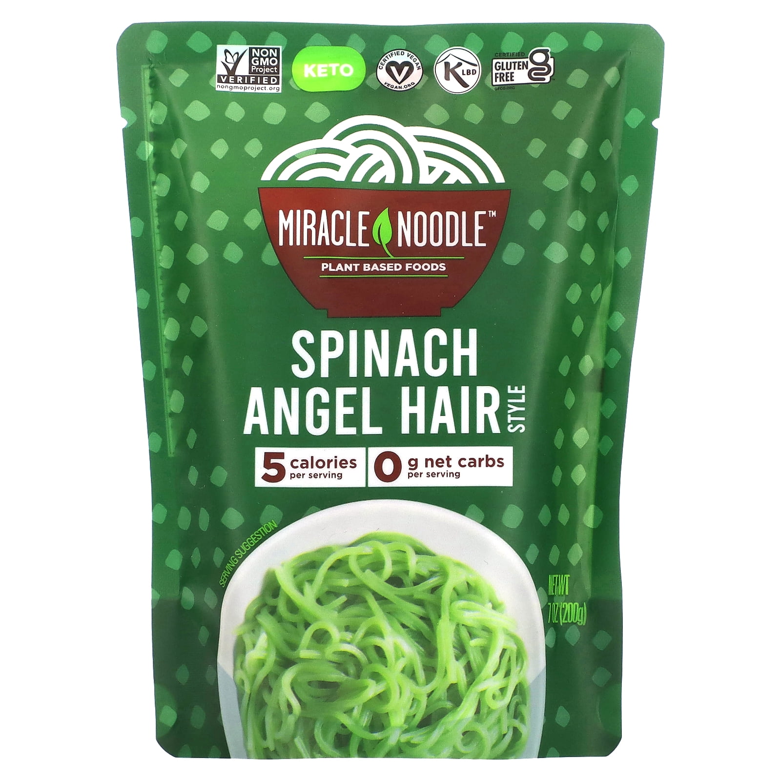 Miracle Noodle, Spinach Angel Hair Style, 7 oz (200 g) - Walmart.com
