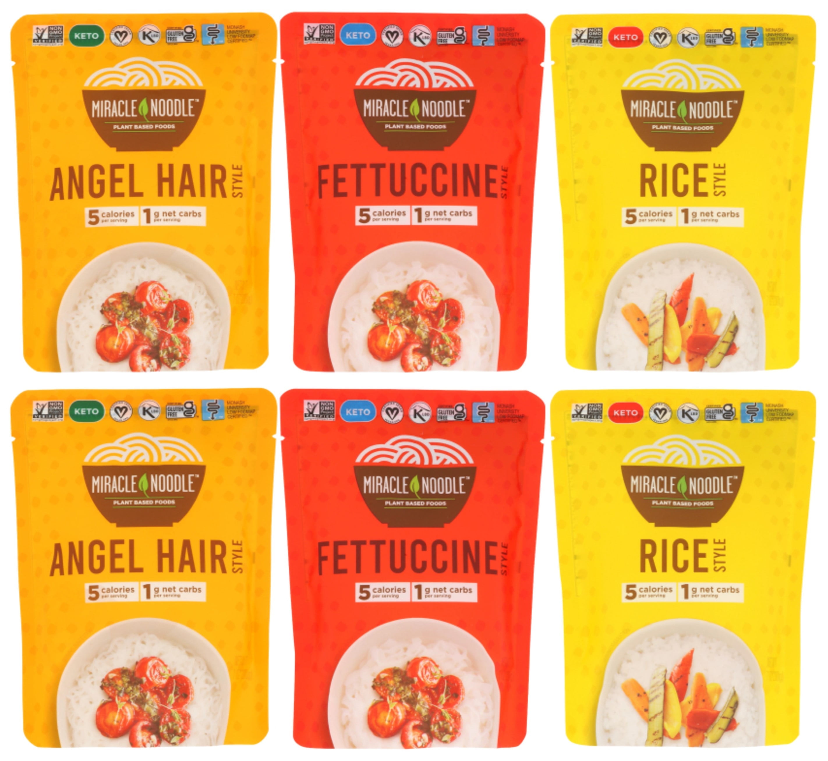 Miracle Noodle Variety Pack Ready to Eat Noodles (Angel Hair ...