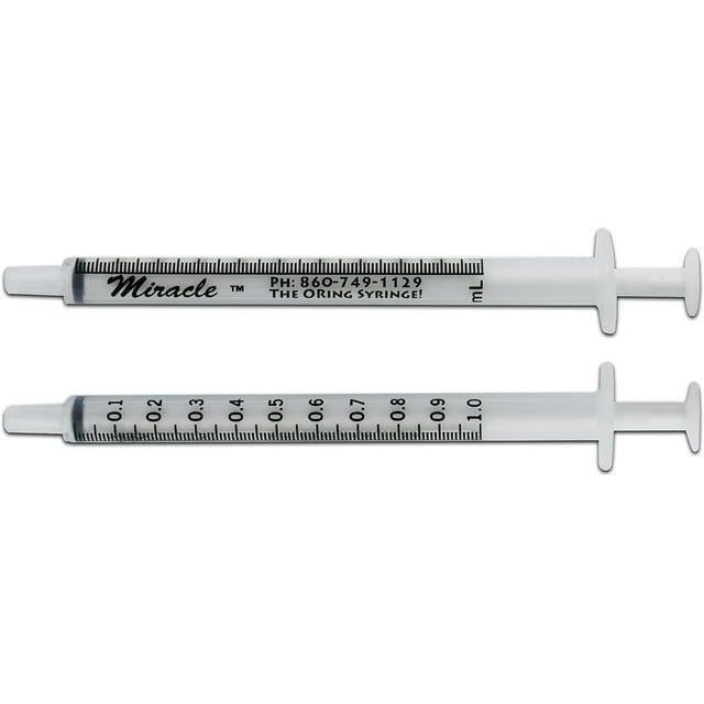 Miracle Oring Syringe- 1 ml Luer Slip Syringe- Package Contains 10 ...