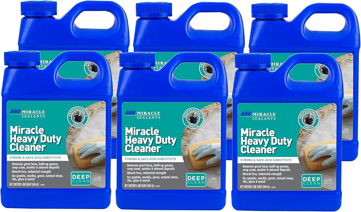 Miracle Sealants MHDCQT6-6PK Heavy Duty Acid Substitute Cleaner, Quart ...