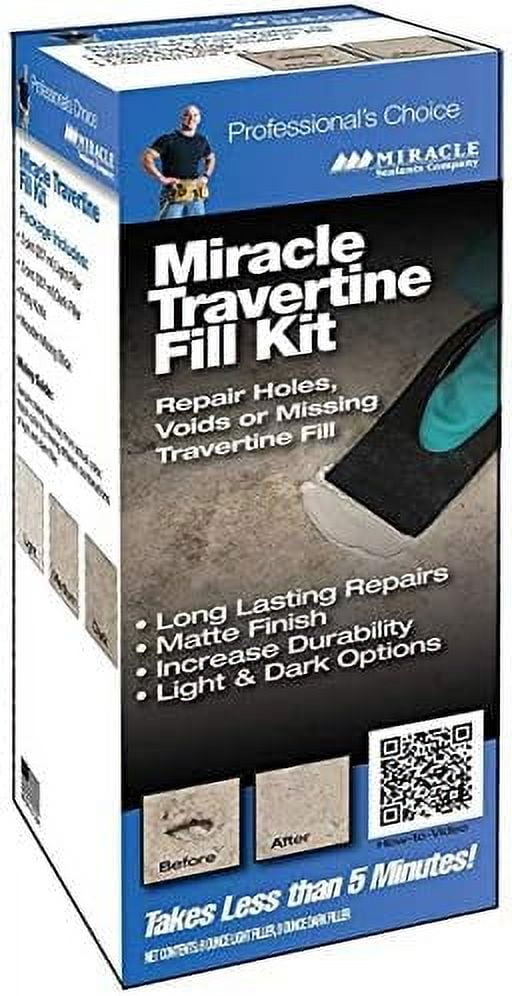Miracle Travertine/Limestone Chip & Crack Fill Repair Kit w/Light ...