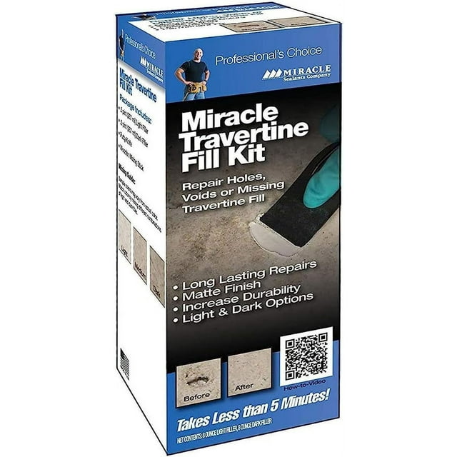 Miracle Easy-to-Use Travertine/Limestone Chip & Crack Fill Repair Kit ...