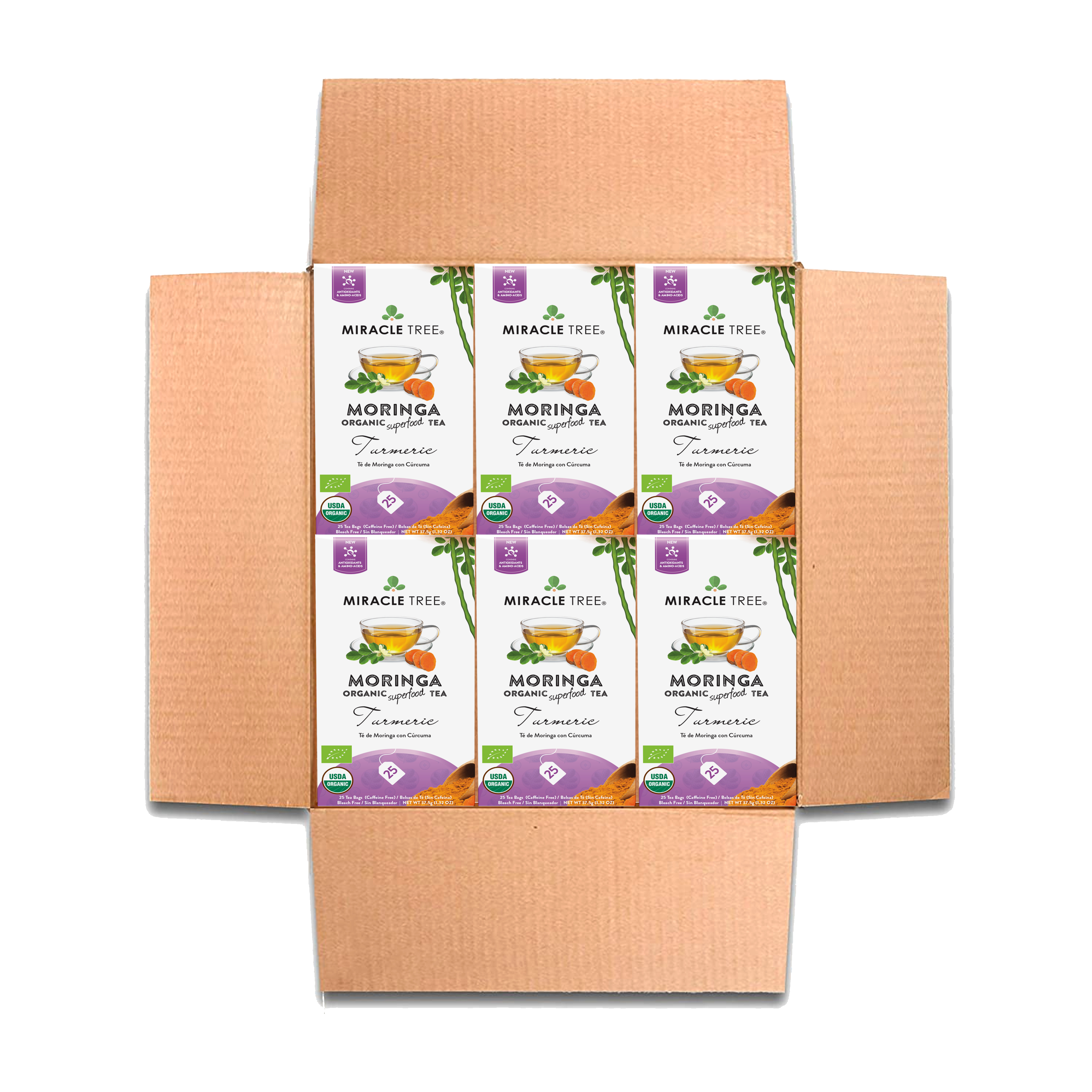 Miracle Tree – 6 Count, Organic Moringa Tea, 25 Enveloped Tea Bags ...