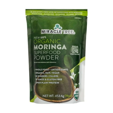 USDA Organic Moringa Leaf Powder, Pure Energy Booster, Multi-Vitamin, Resealable Pouch 16 OZ ...