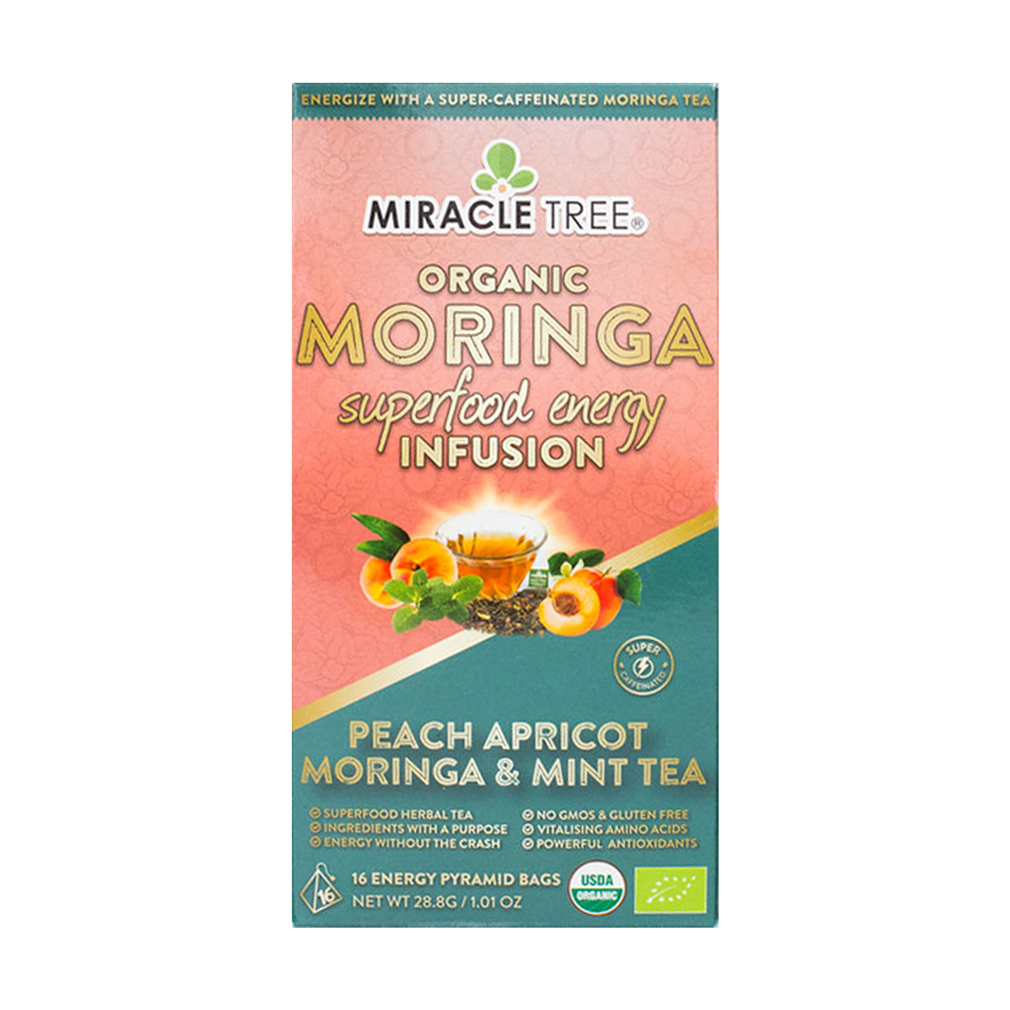 Miracle Tree Moringa Energy Infusions - Peach Mint Apricot | Organic ...