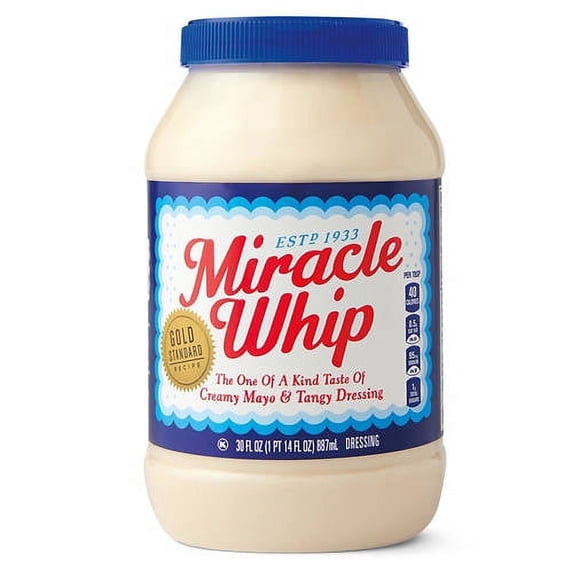 Kraft Miracle Whip, 30 fl oz, Creamy Tangy Mayonnaise, Salad Dressing ...